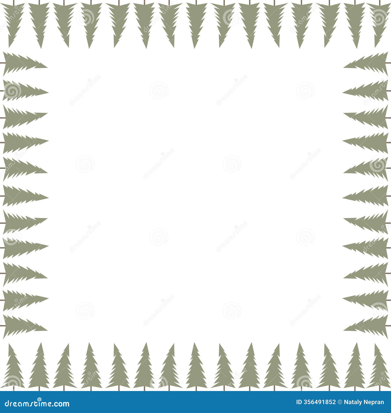 Pine Tree Forest Simple Square Frame. Nature Template To Write Text ...
