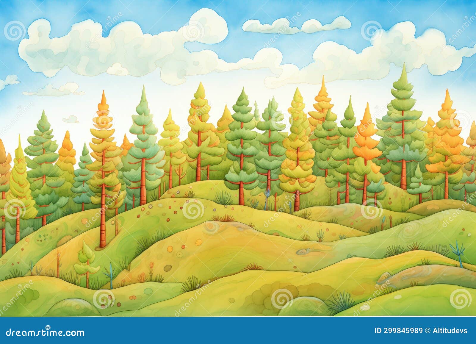 A Pine Tree Forest on the Slope of a Hilly Range Stock Image - Image of ...