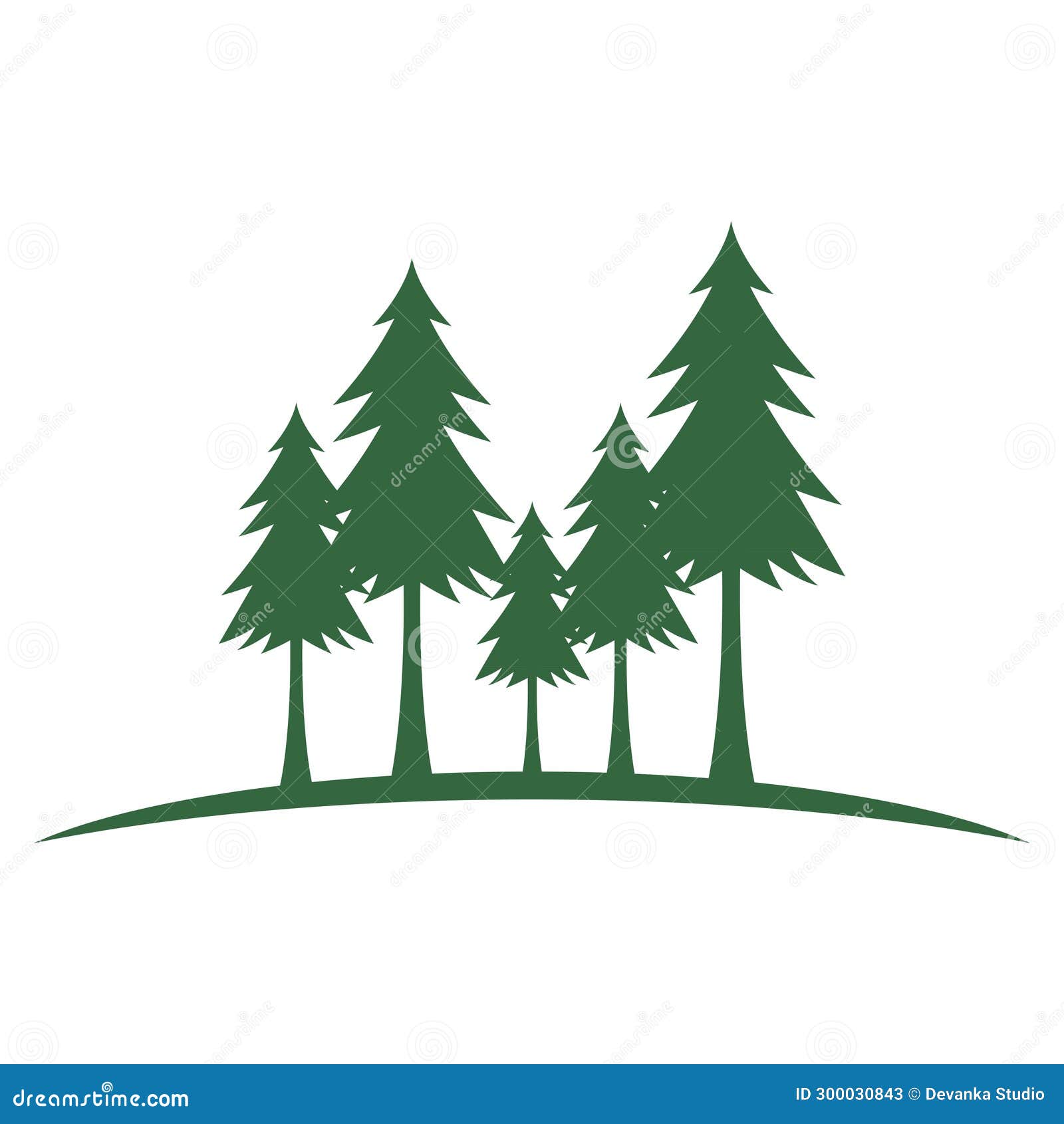 Pine tree icon stock vector. Illustration of forest - 300030843