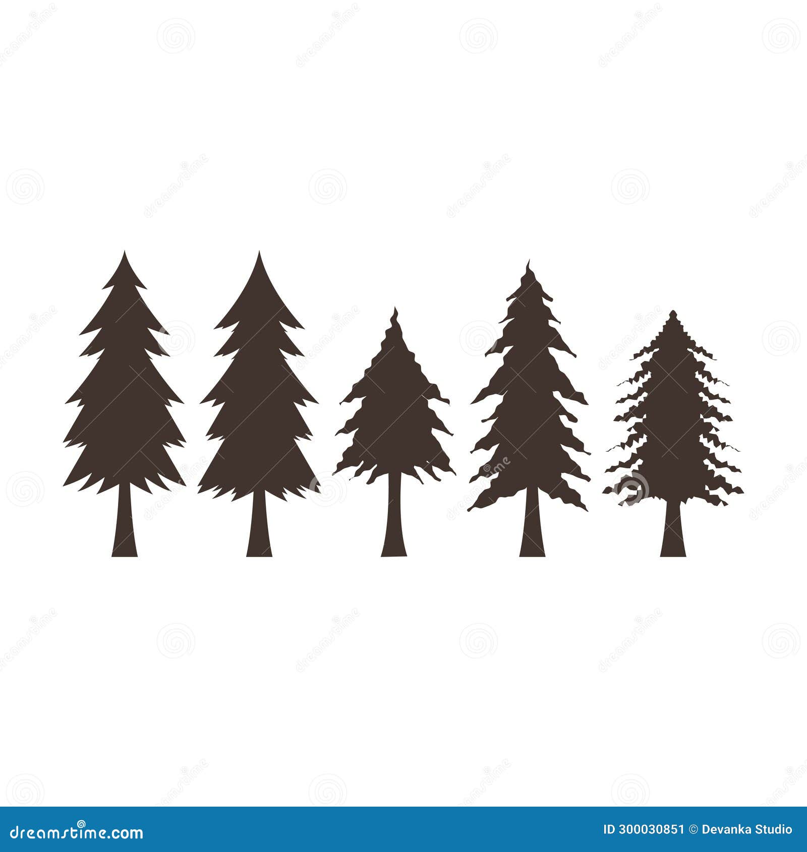 Pine tree icon stock vector. Illustration of wood, emblem - 300030851