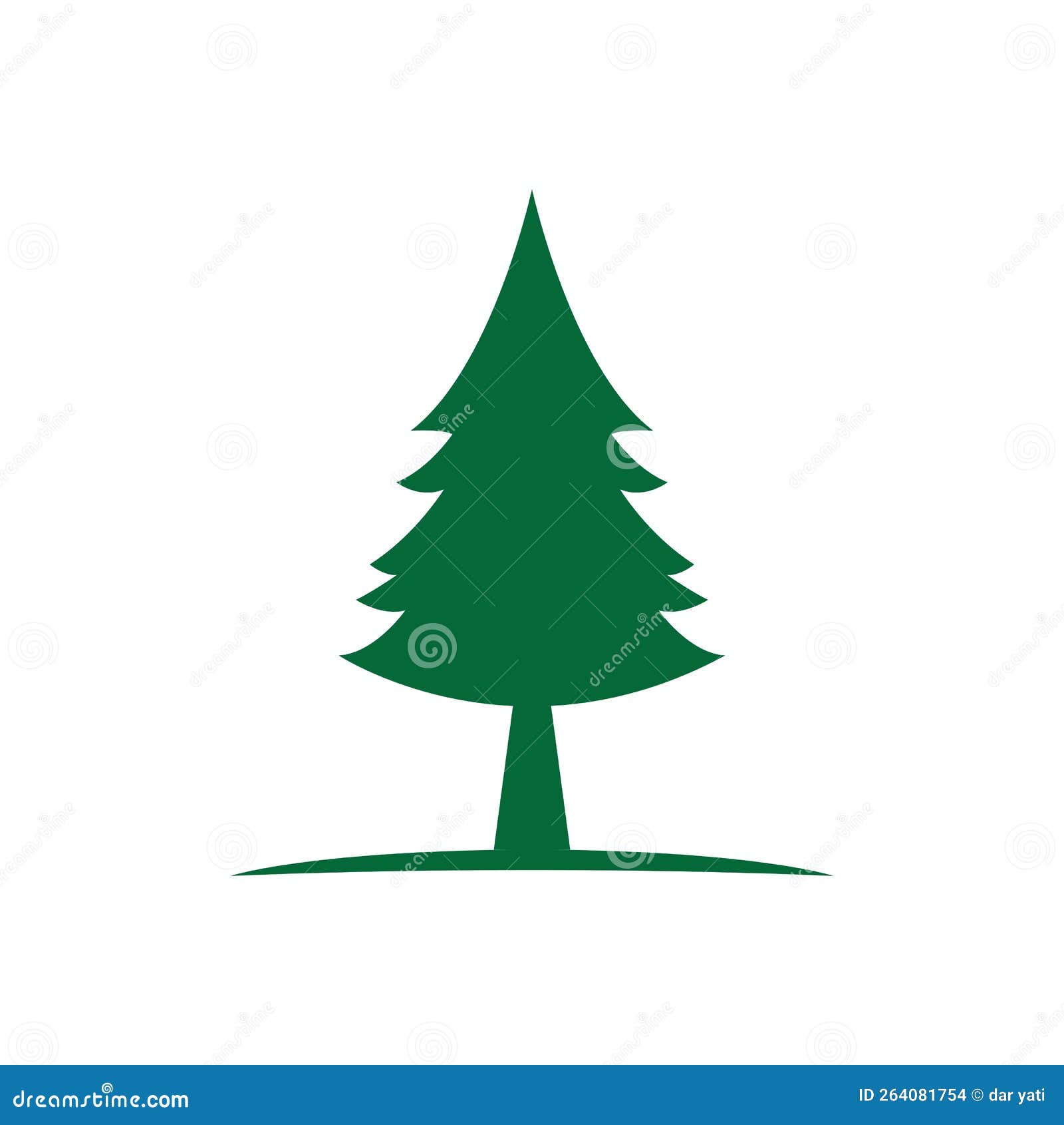 Pine Tree Illustration Vector Flat Design Template Stock Vector ...