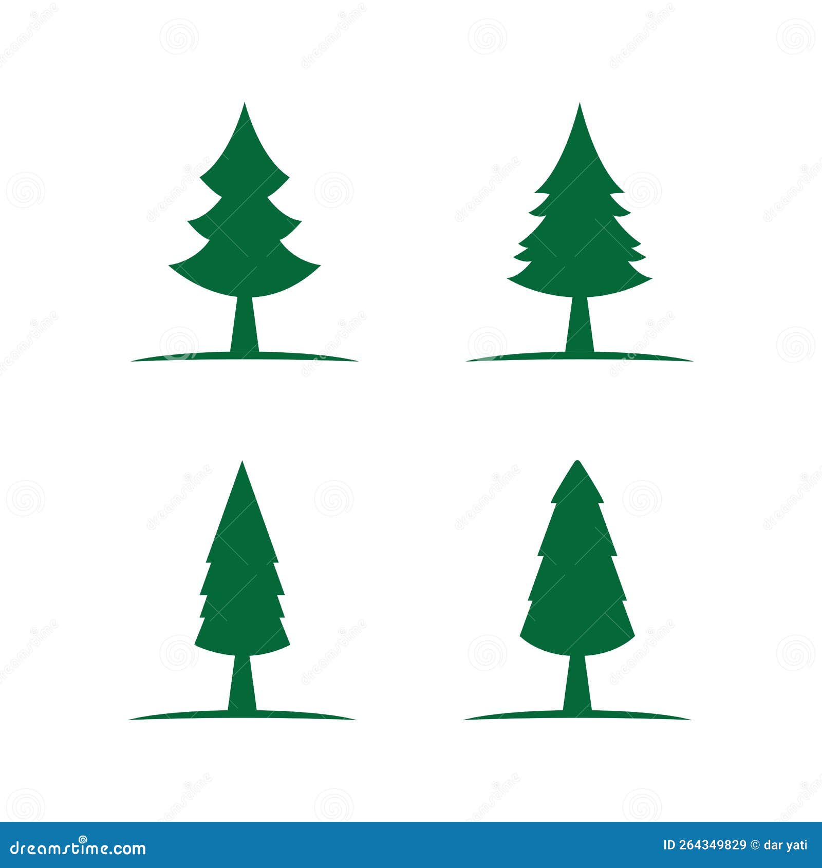 Pine Tree Illustration Vector Flat Design Template Stock Vector ...