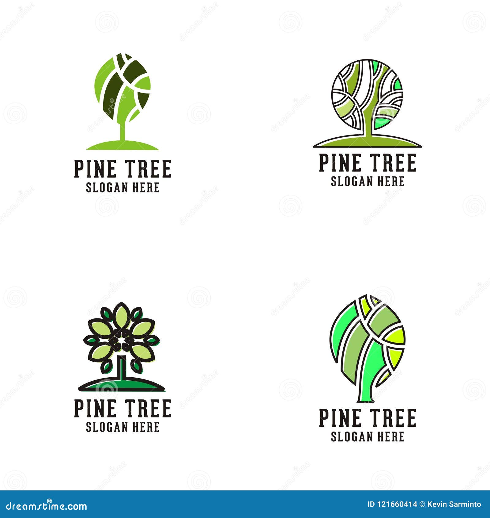 Pine tree leaf logo stock vector. Illustration of plant - 121660414