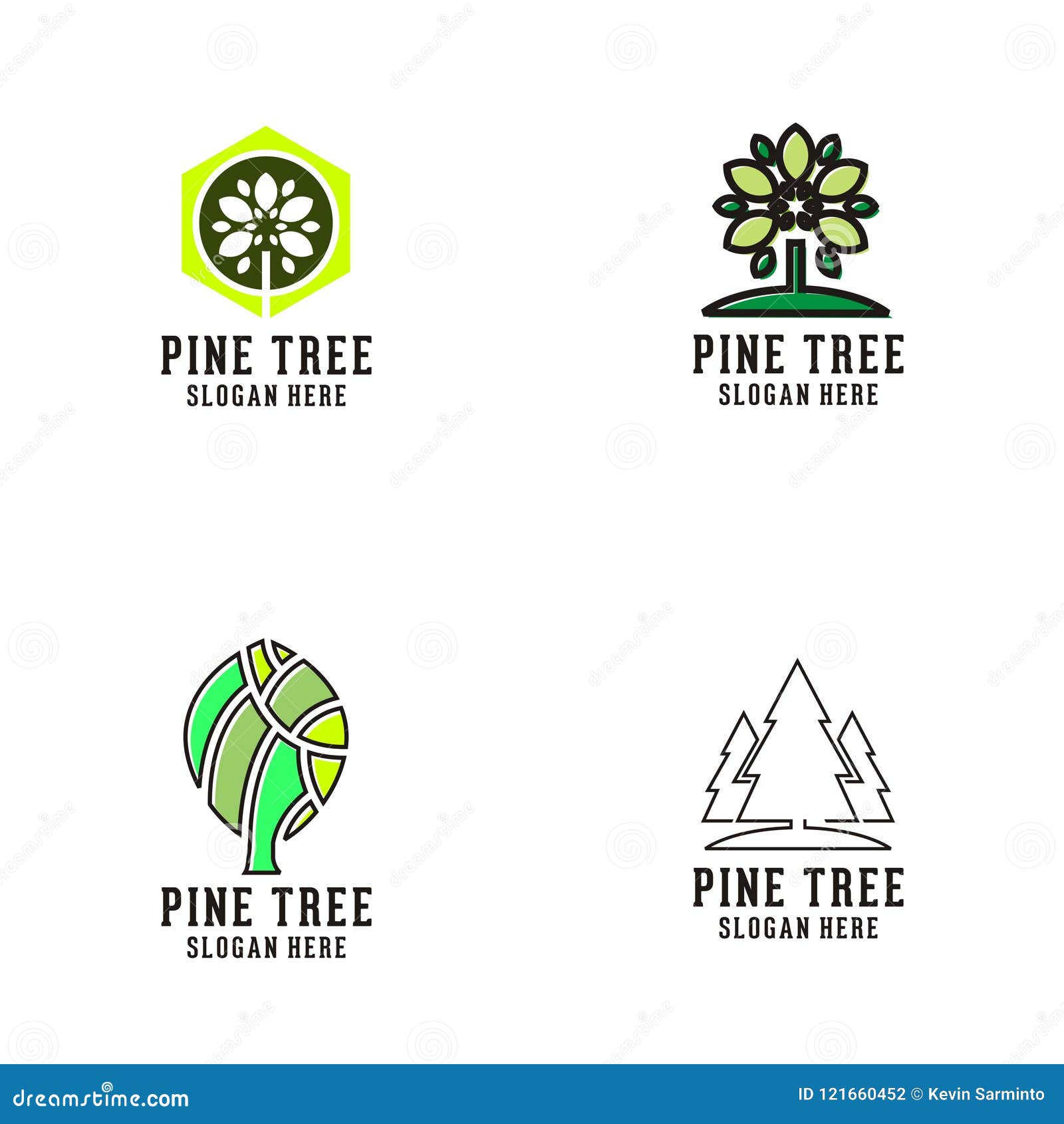 Pine tree leaf logo stock vector. Illustration of environment - 121660452