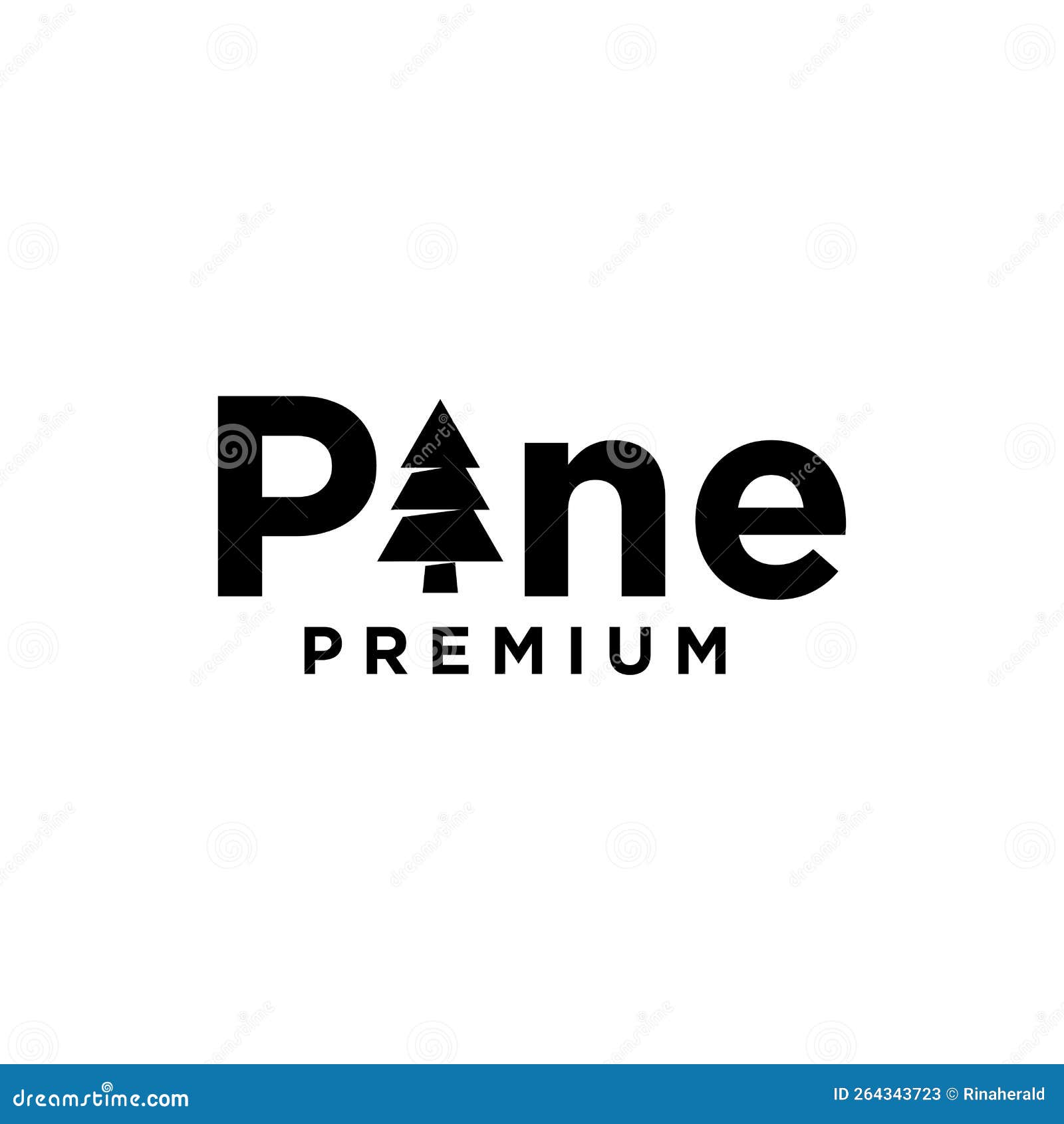 Pine Tree Letter Initial Logo Icon Design Stock Illustration ...