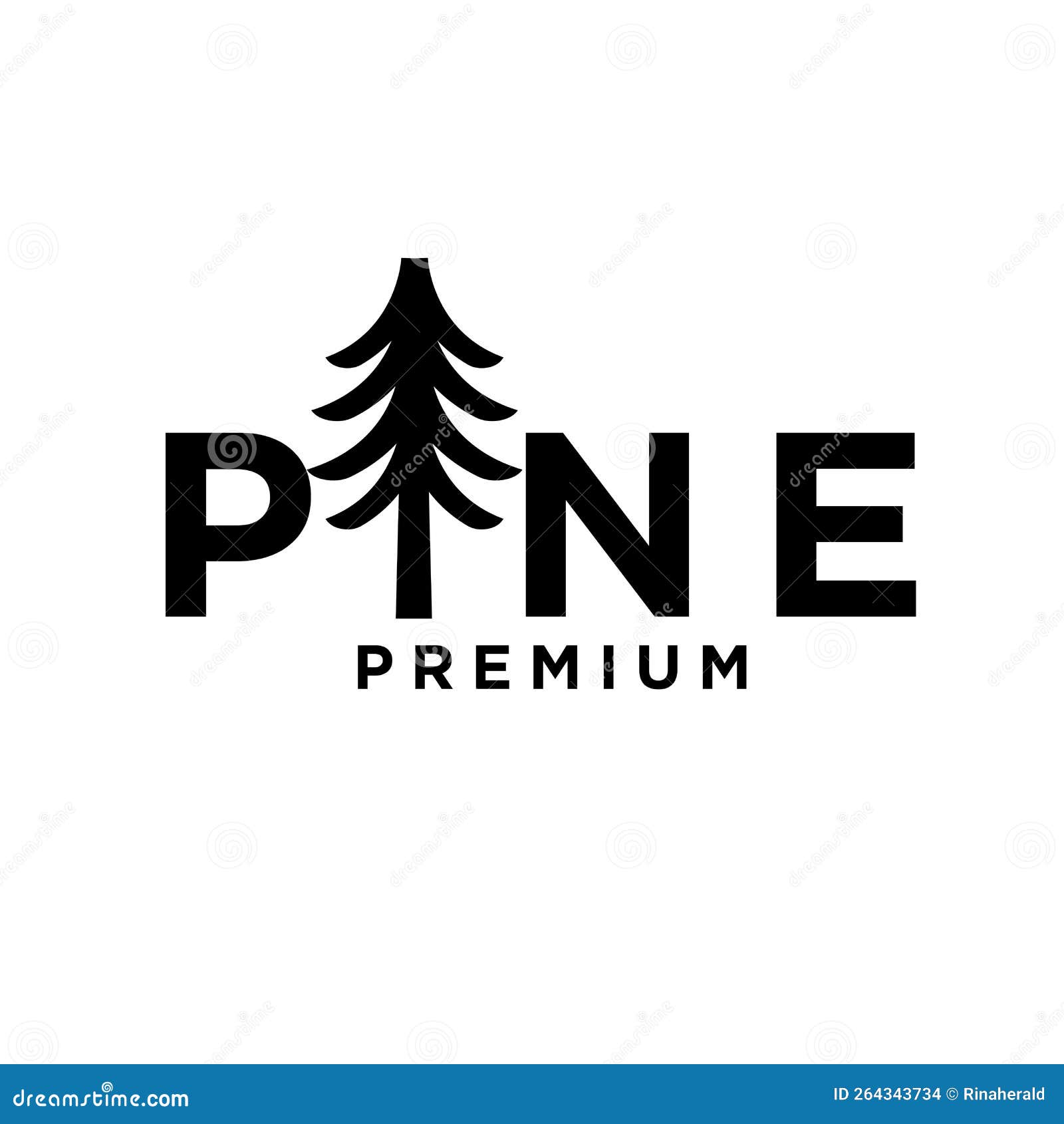Pine Tree Letter Initial Logo Icon Design Stock Illustration ...