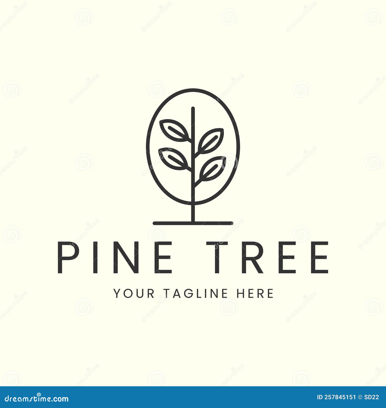 Pine Tree Line Art Logo Vector Minimalist Template Illustration Design ...