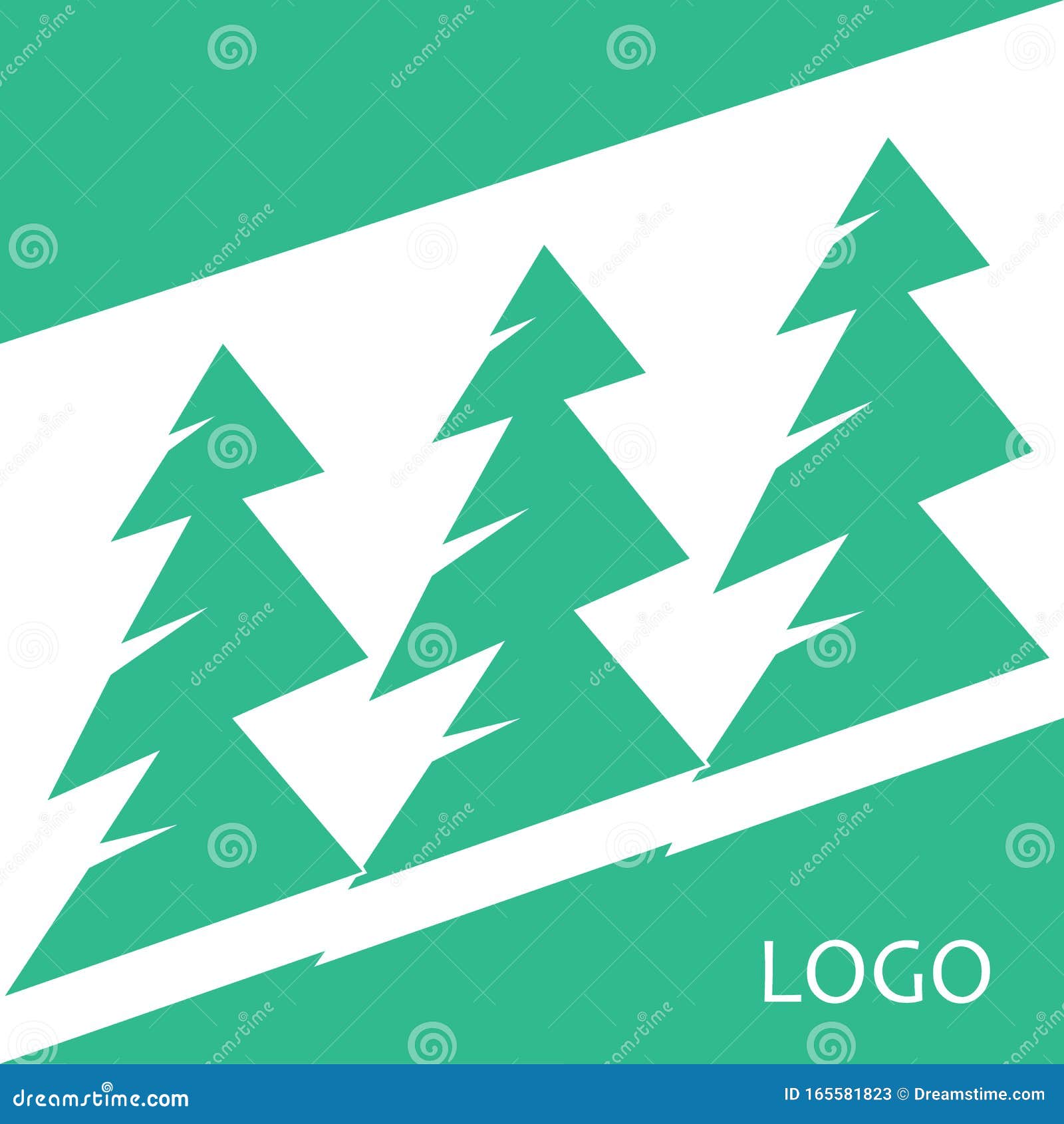 Pine Tree Logo Design Vector Template, Mountain Descent Stock ...