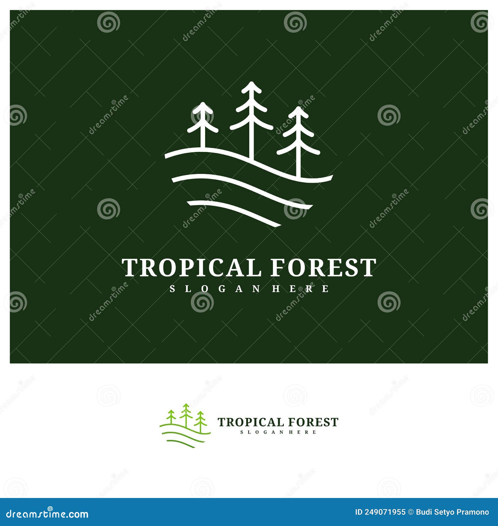Pine Tree Logo Design Vector Template, Tropical Forest Logo Concepts ...