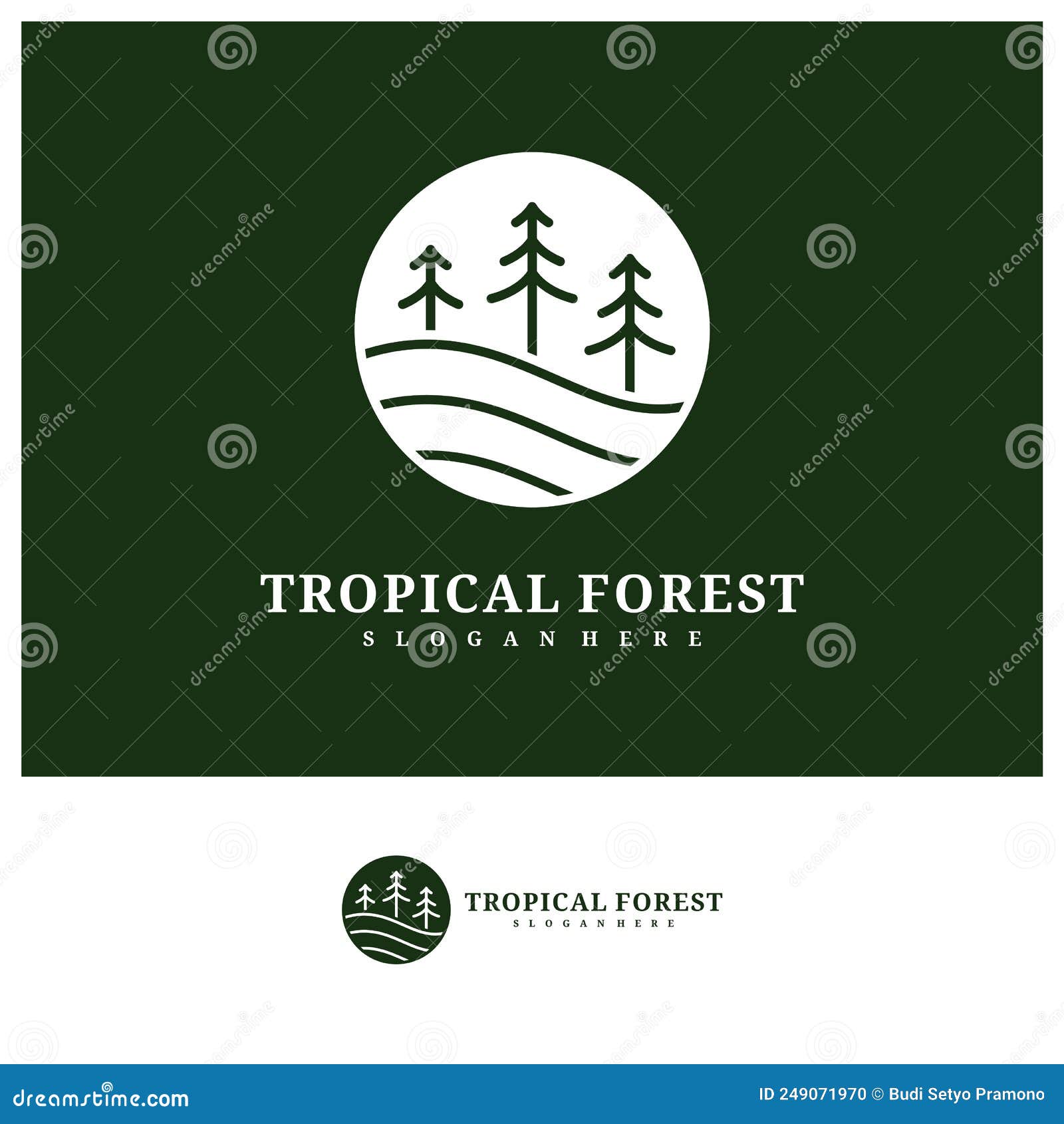 Pine Tree Logo Design Vector Template, Tropical Forest Logo Concepts ...