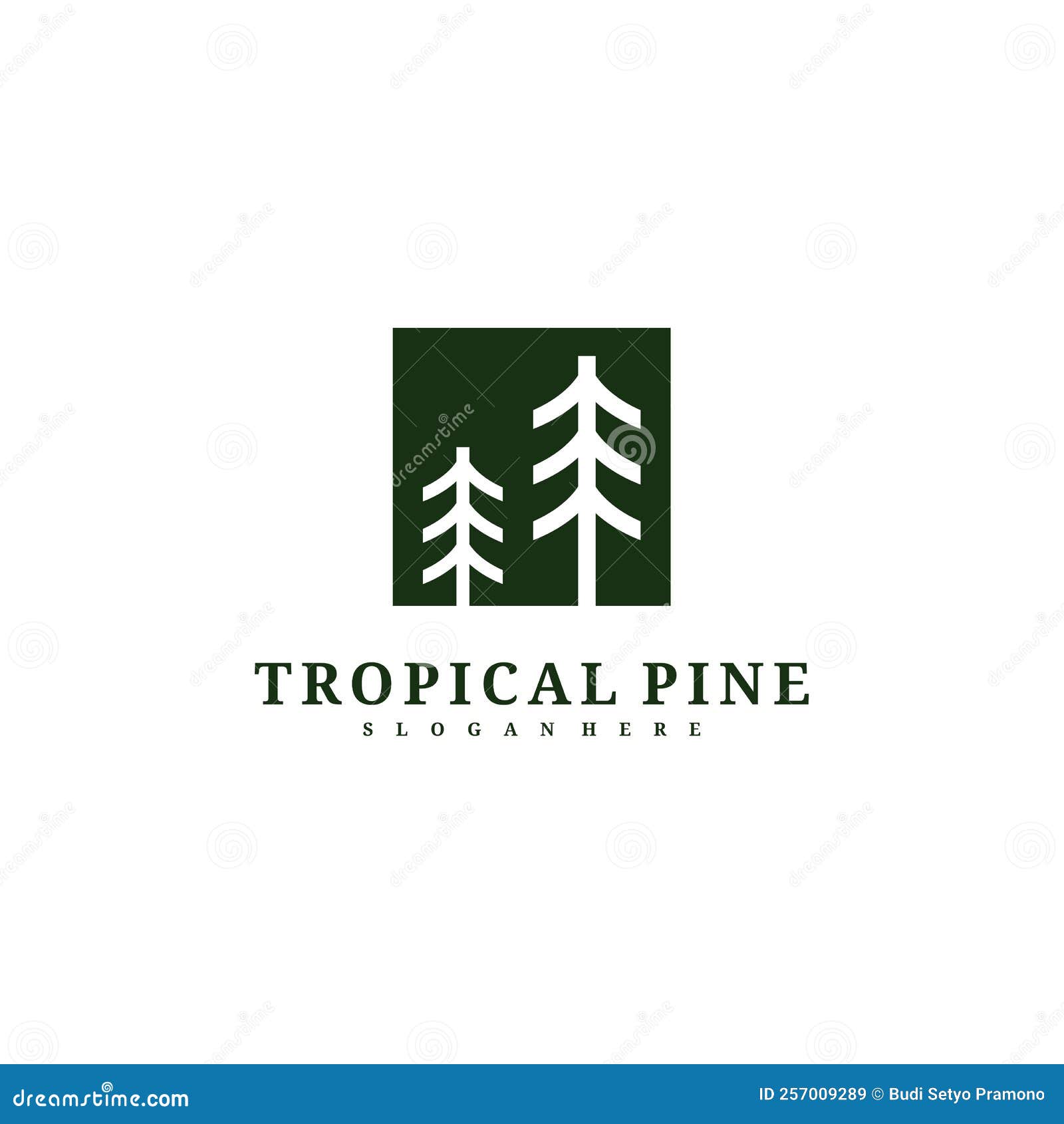 Pine Tree Logo Design Vector Template, Tropical Forest Logo Concepts ...