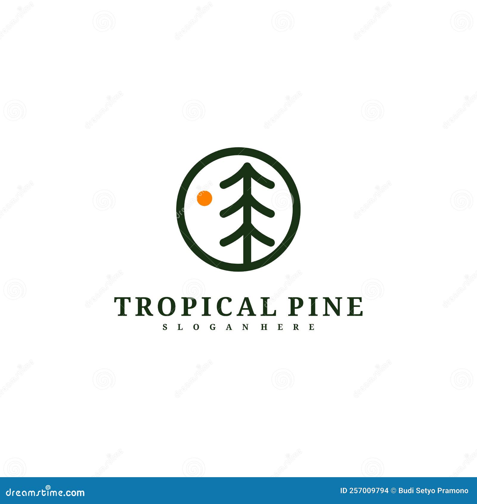 Pine Tree Logo Design Vector Template, Tropical Forest Logo Concepts Illustration Stock ...