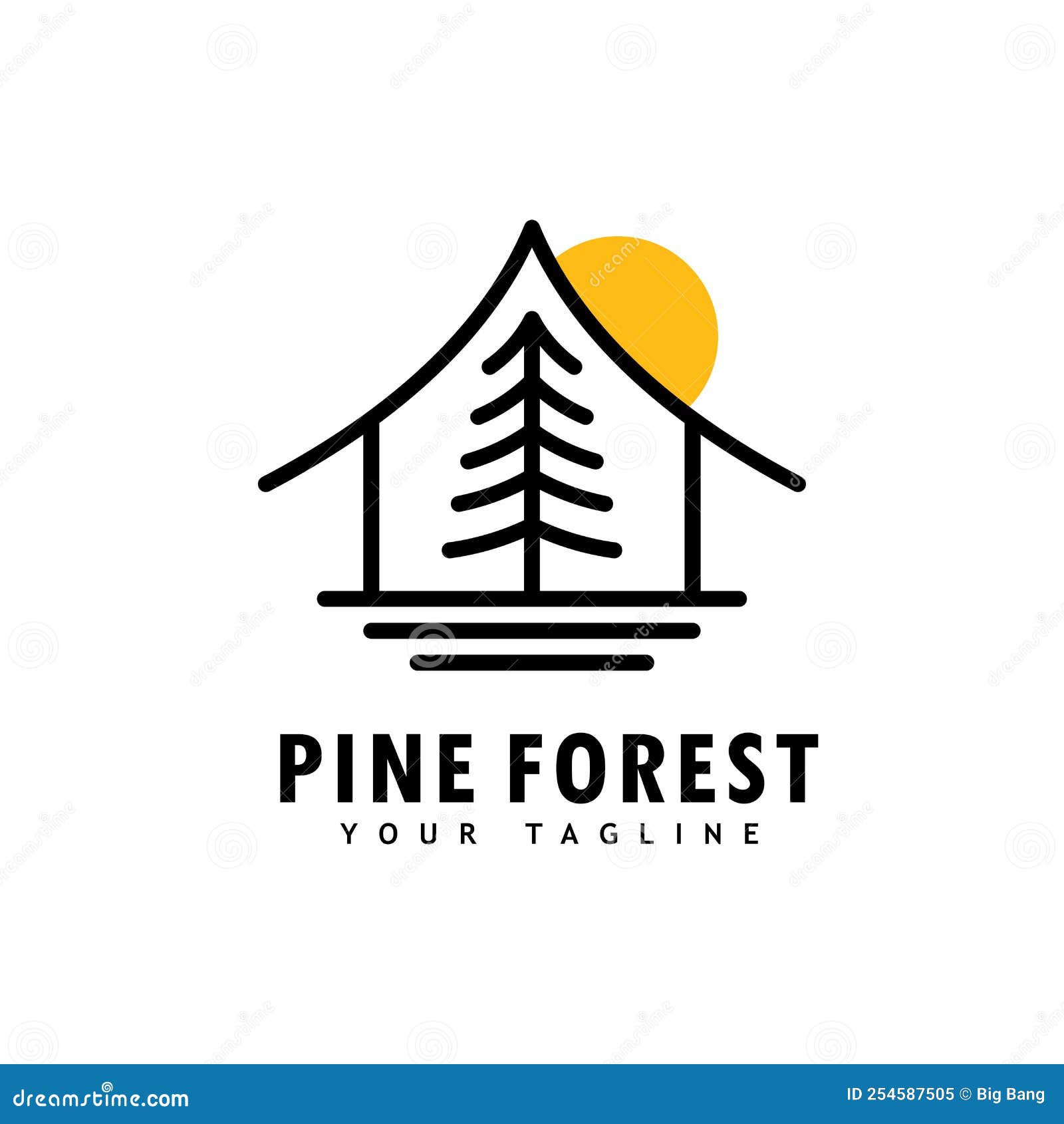 Pine Tree Logo Template.Abstract Pine Tree Icon Stock Vector ...