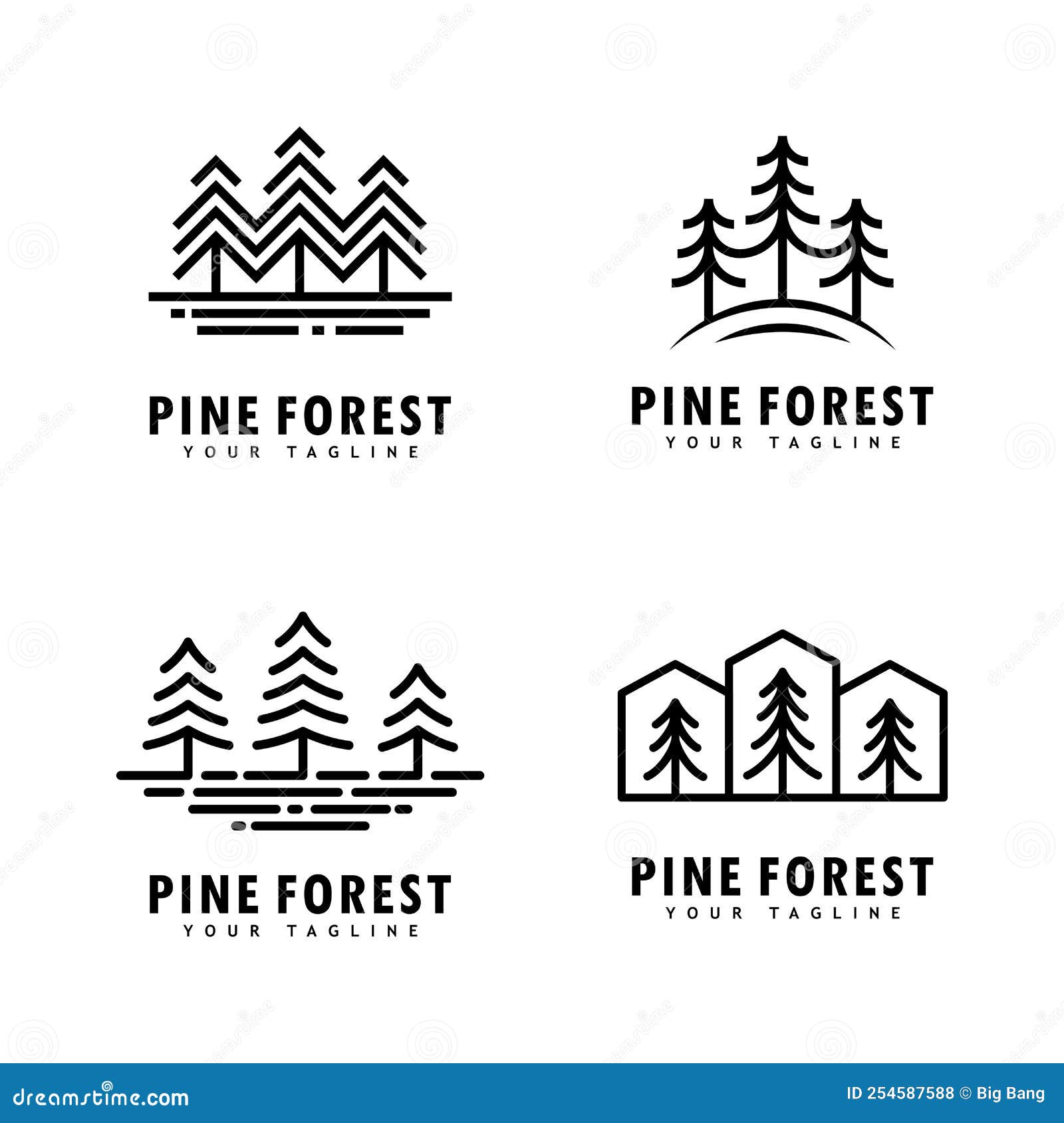 Pine Tree Logo Template.Abstract Pine Tree Icon Stock Vector ...