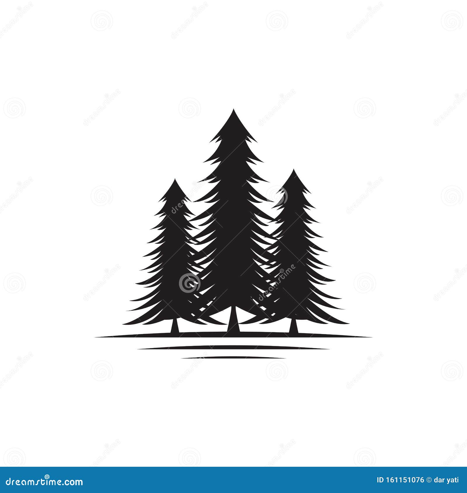 Pine tree logo vector stock vector. Illustration of flat - 161151076