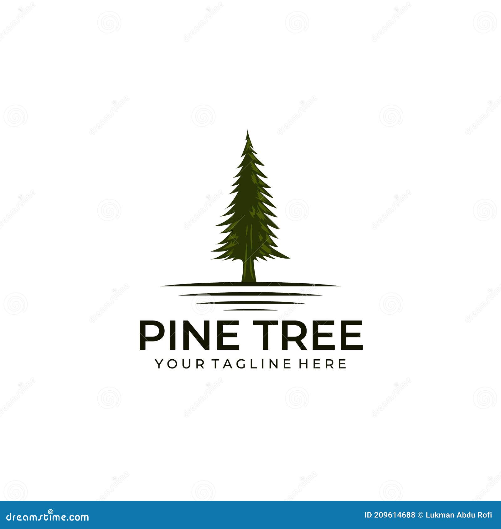 Pine Tree Logo Vector Illustration Design, Simple Single Pine Tree ...