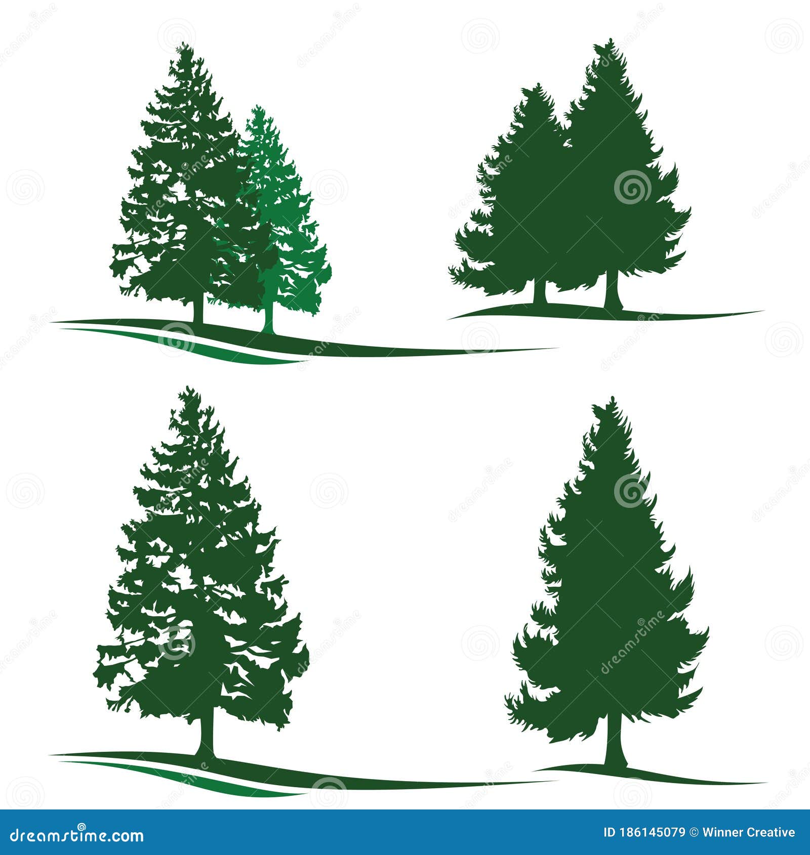 Pine Tree Logo Vector stock vector. Illustration of nature - 186145079