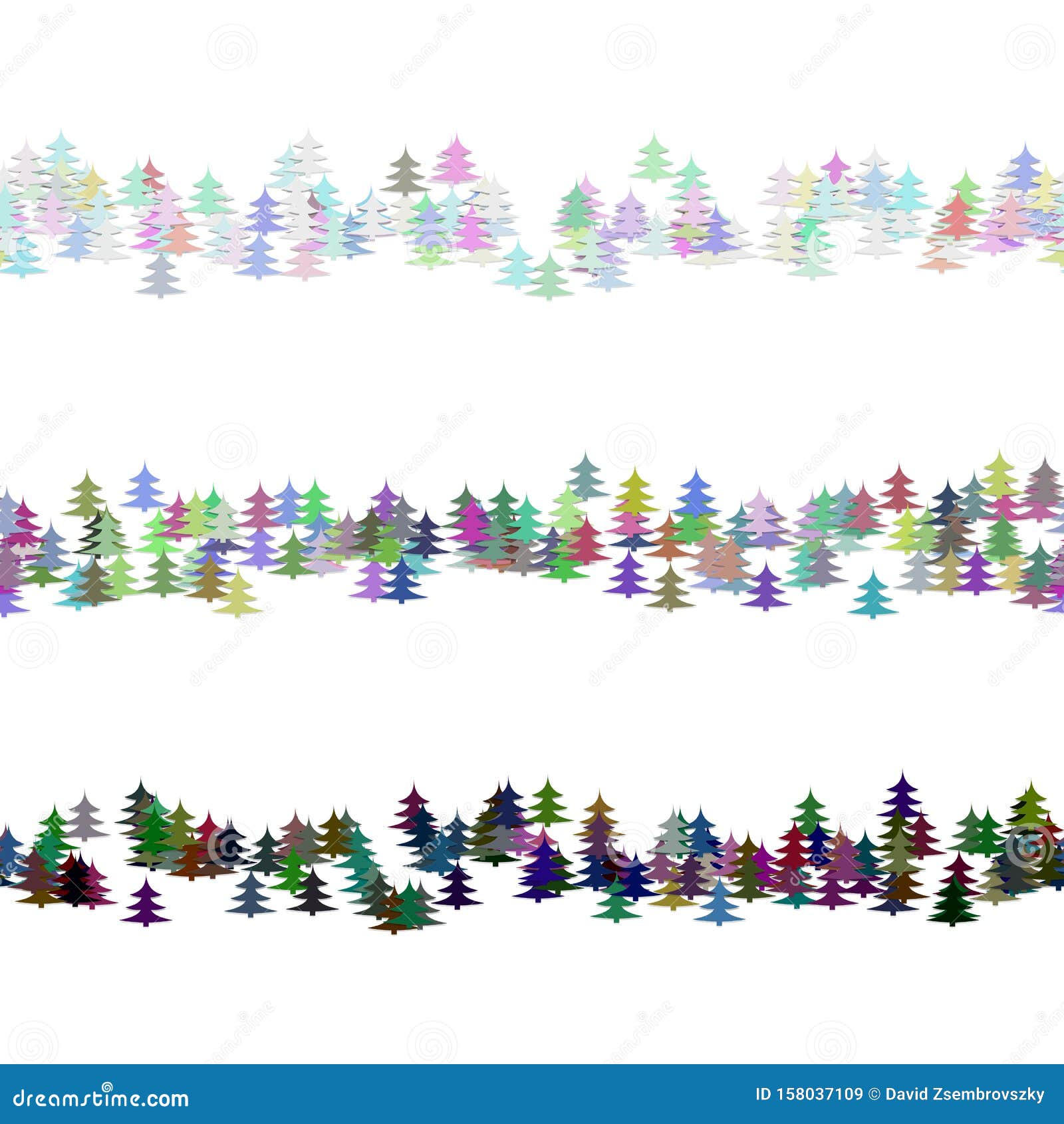 Pine Tree Pattern Paragraph Rule Line Design Set - Vector Graphic ...