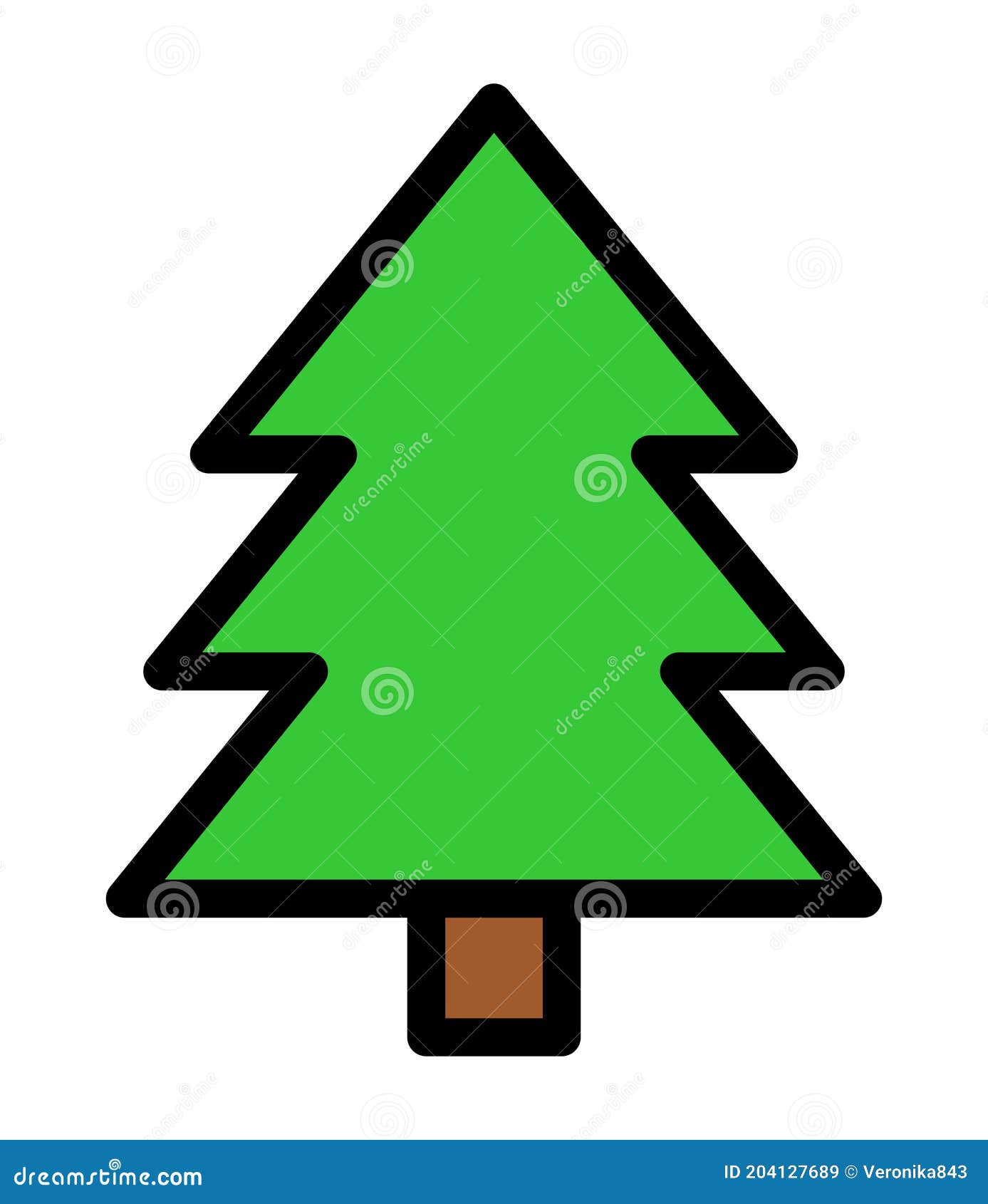 Simple Cartoon Pine Tree