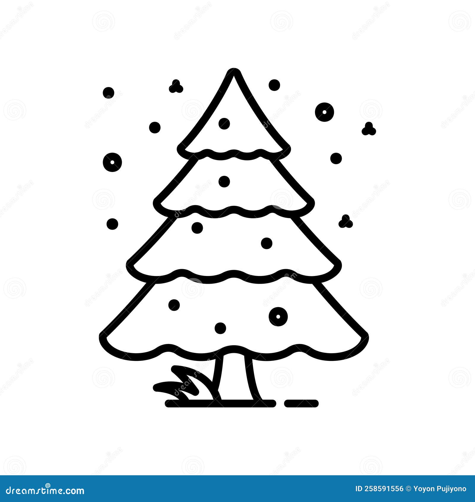 Pine Tree on Snow Icon for Winter Stock Vector - Illustration of forest ...
