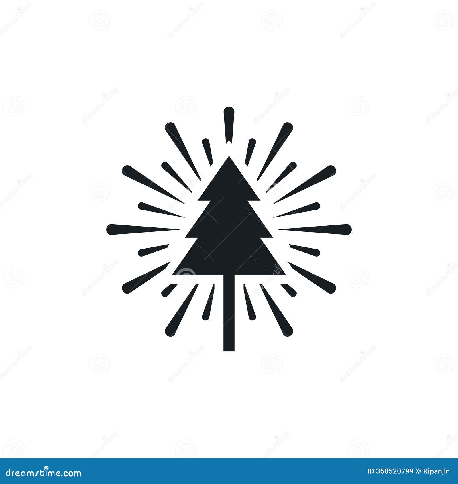 Pine Tree with Spark Logo Design Stock Illustration - Illustration of ...