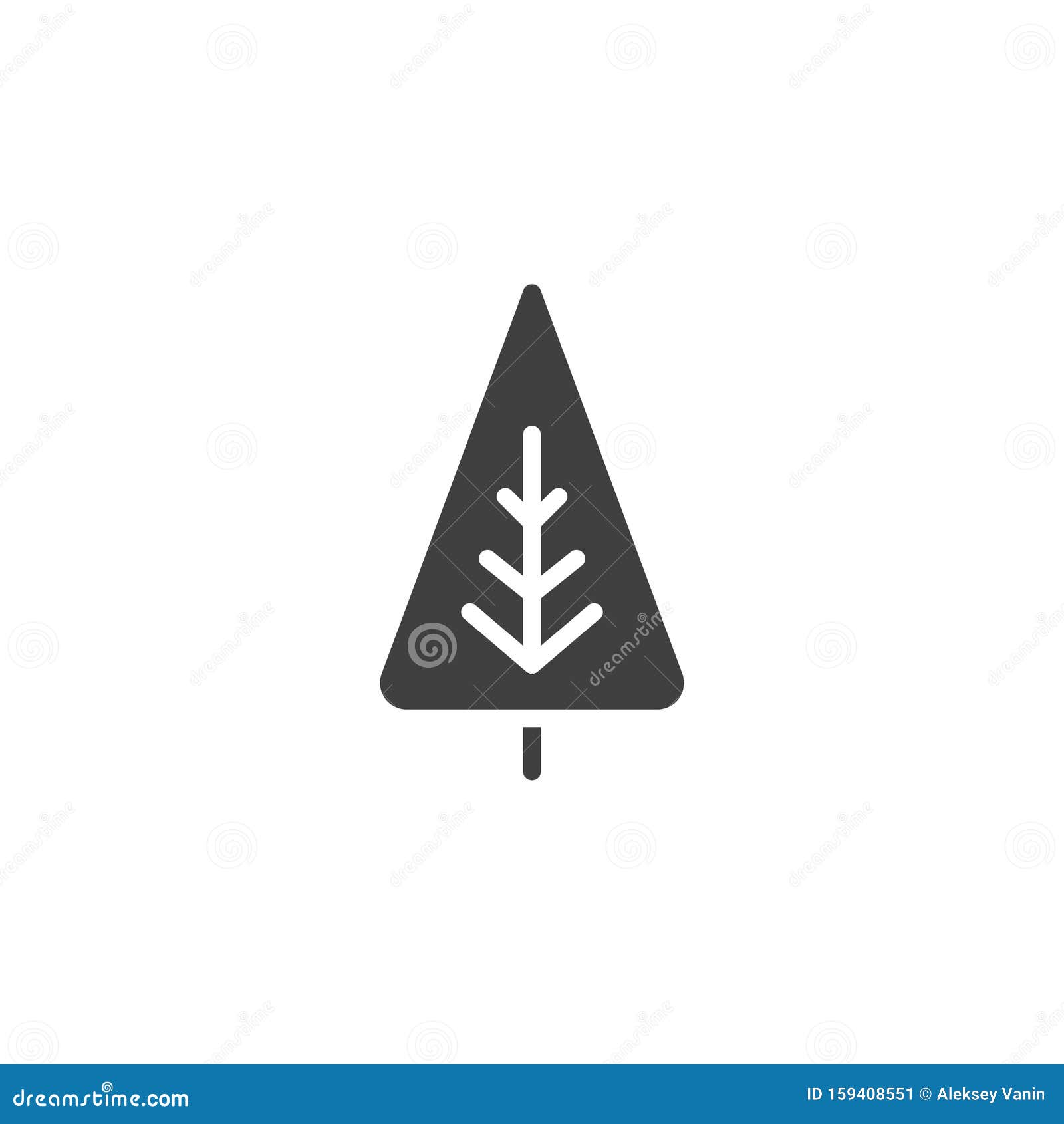 Pine tree vector icon stock vector. Illustration of perfect - 159408551