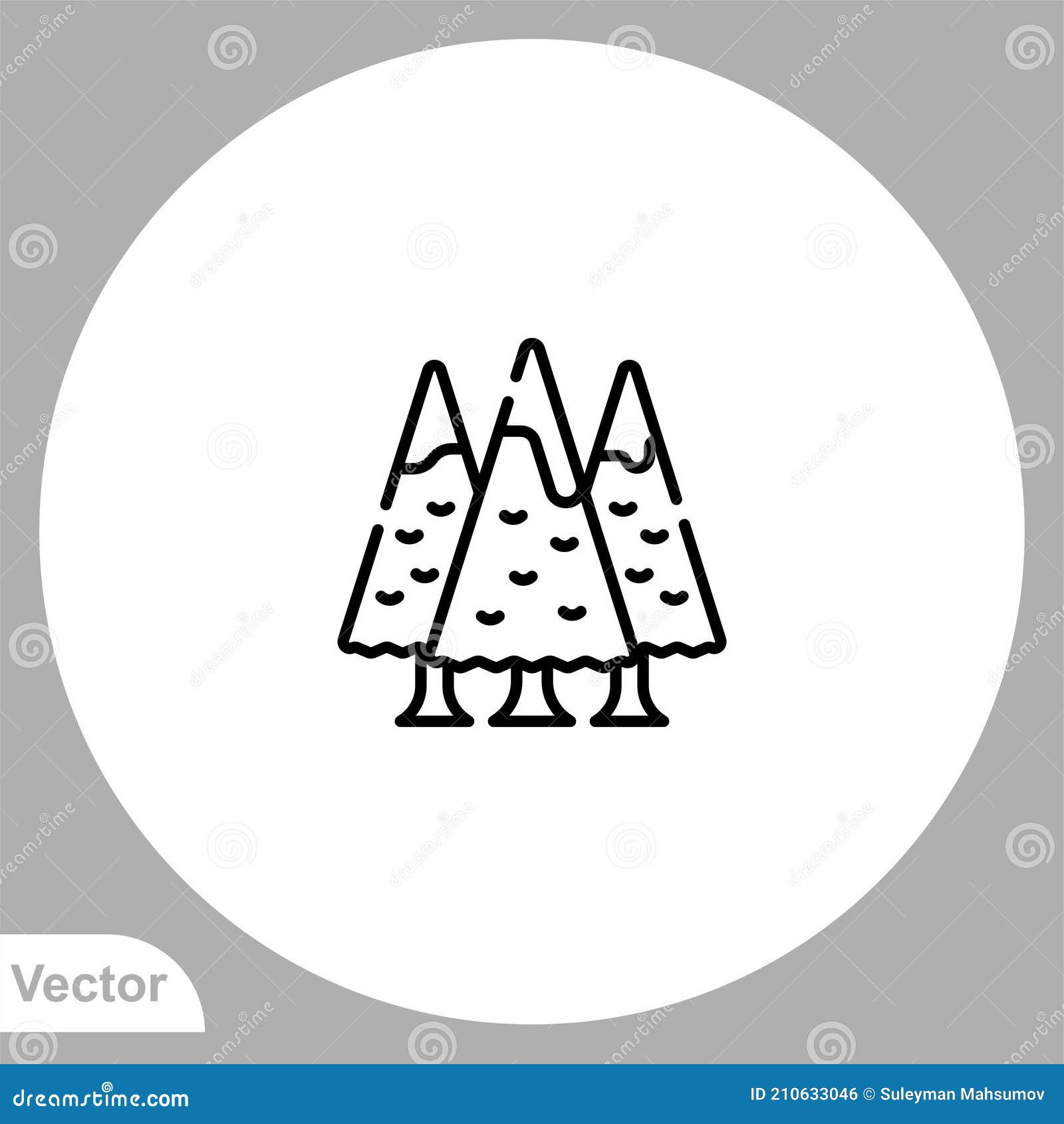 Pine Tree Vector Icon Sign Symbol Stock Illustration - Illustration of ...