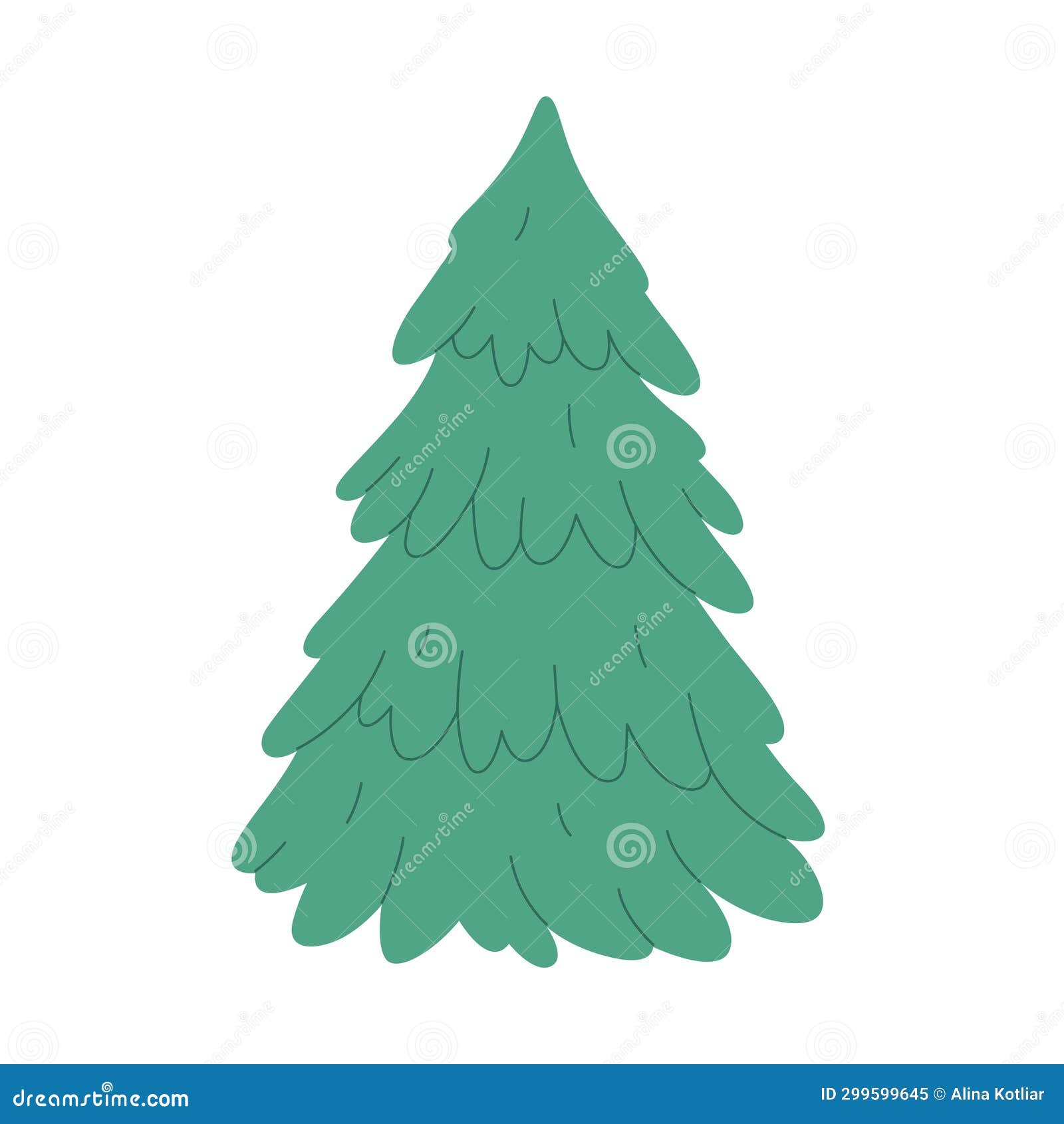 Pine Tree. Vector Illustration in Flat Style Stock Illustration ...