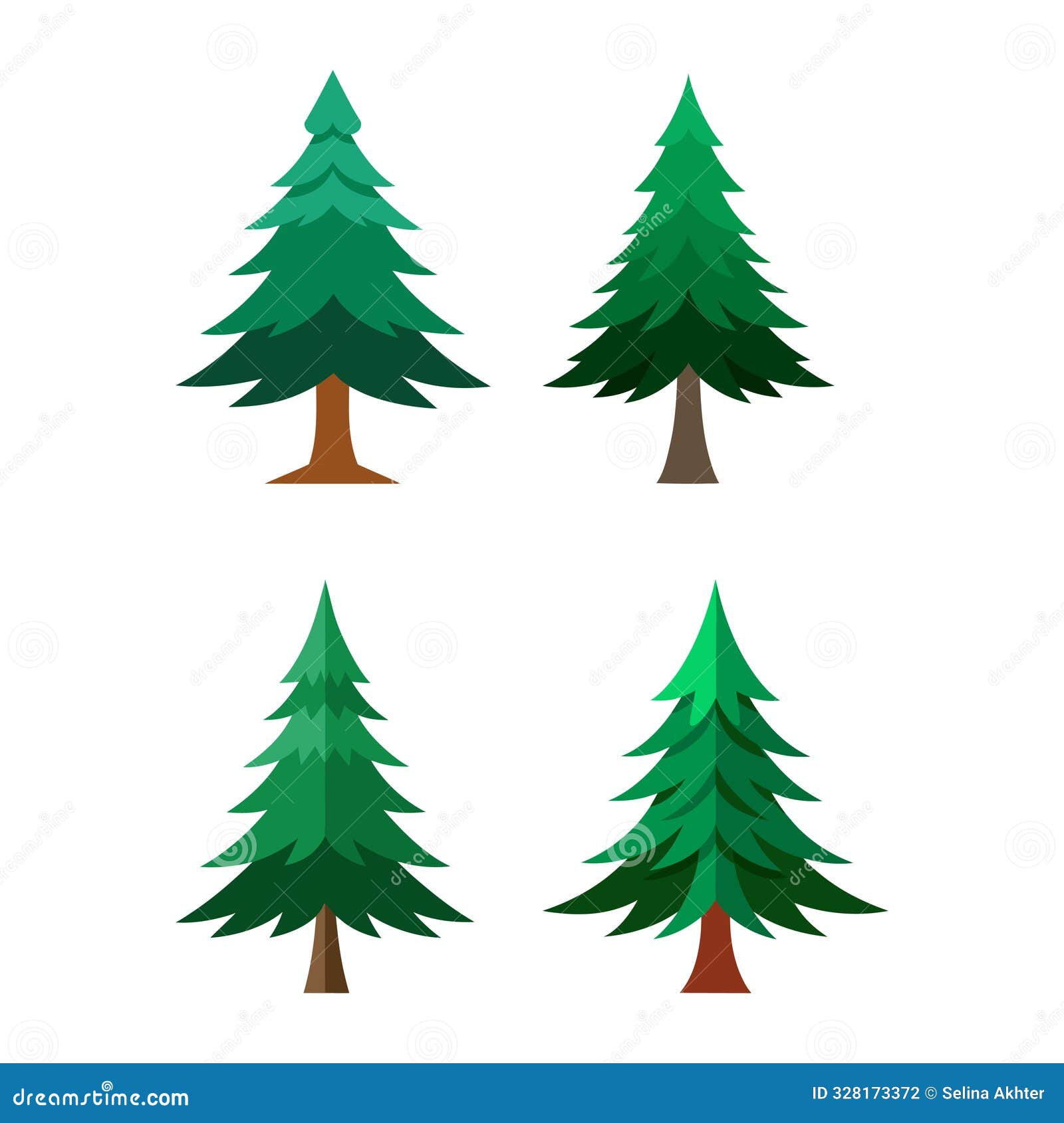 Pine Tree Vector Illustration Icons. Stock Vector - Illustration of ...