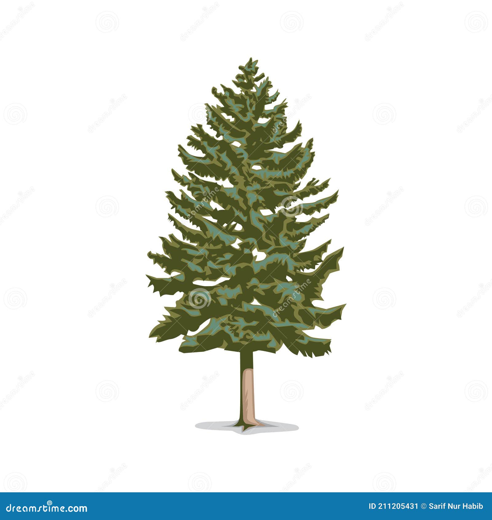 Pine Tree Vector Illustration Stock Vector - Illustration of natural ...