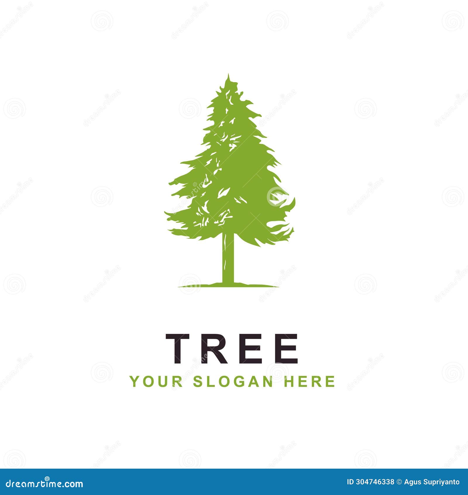 Pine Tree Vector Logo Template. Vector Silhouette of a Tree Stock ...