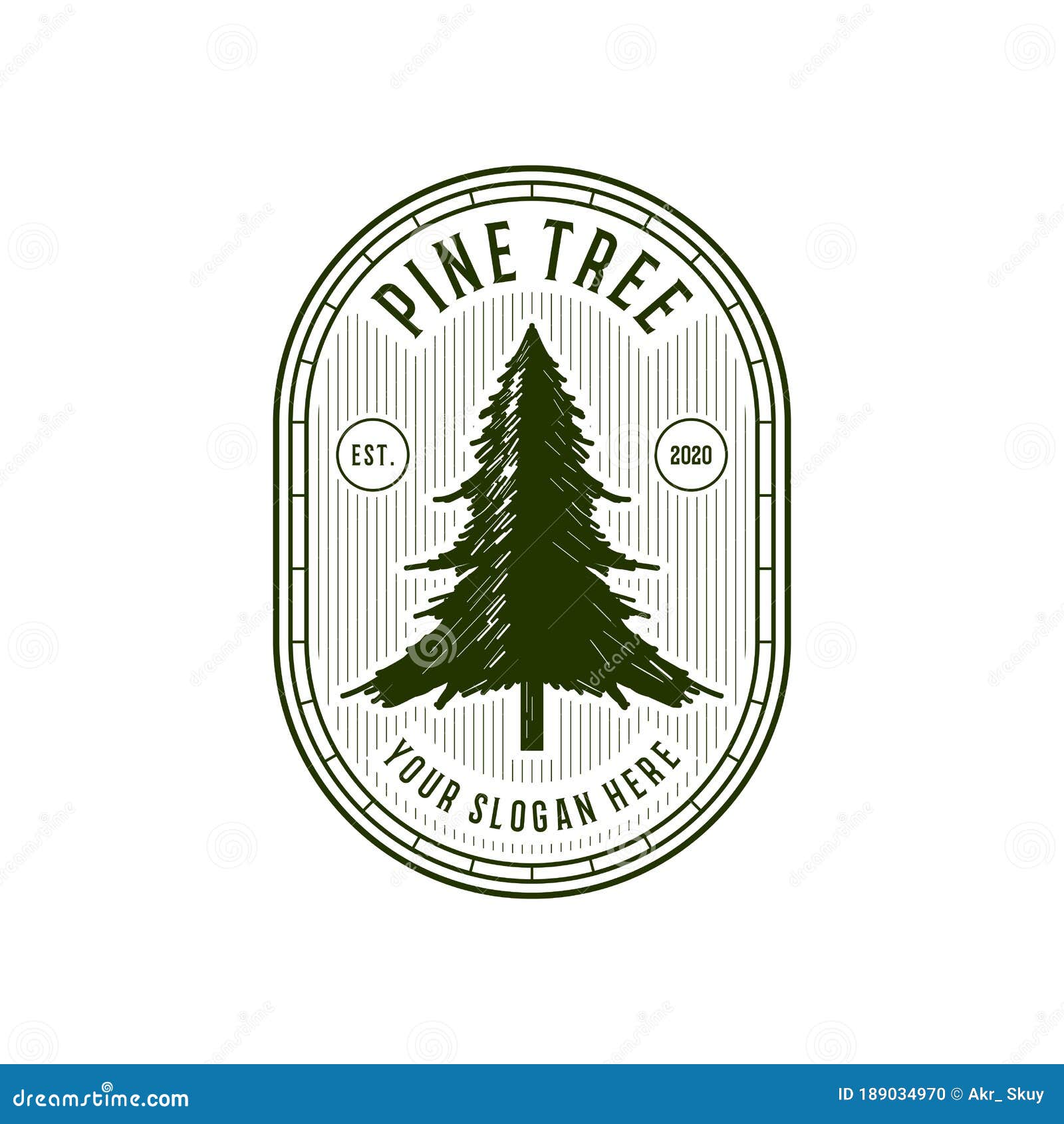 Pine Tree Vintage Logo Design Template Stock Illustration ...