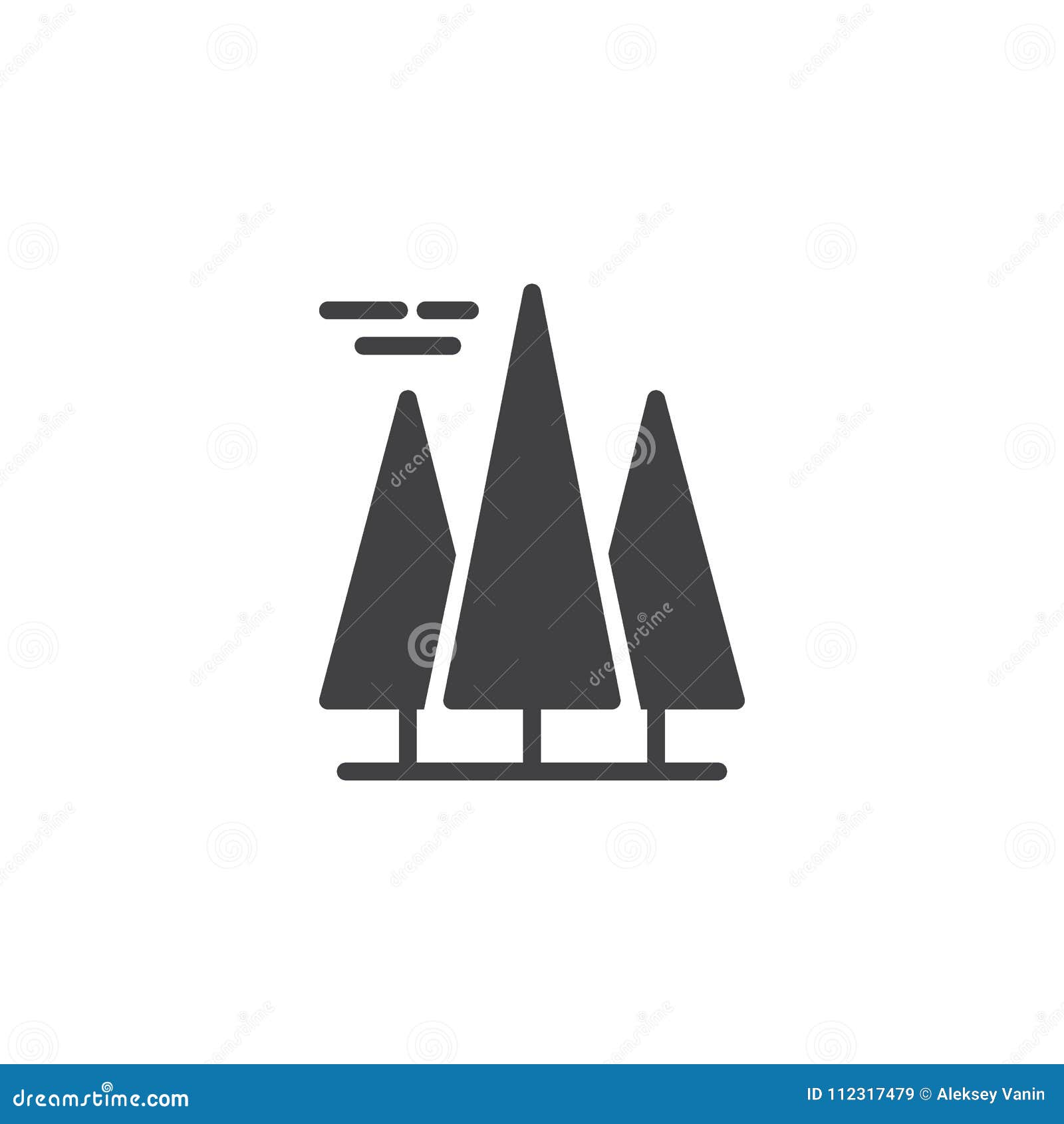 Pine Trees Forest Vector Icon Stock Vector - Illustration of summer ...