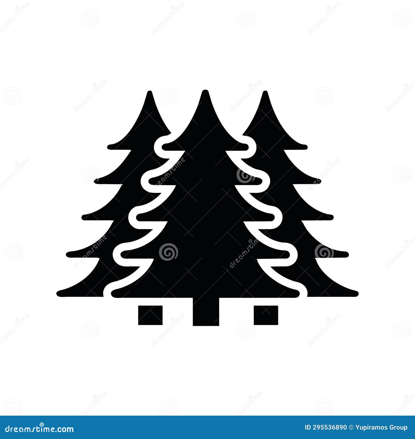 Pine trees icon stock vector. Illustration of winter - 295536890