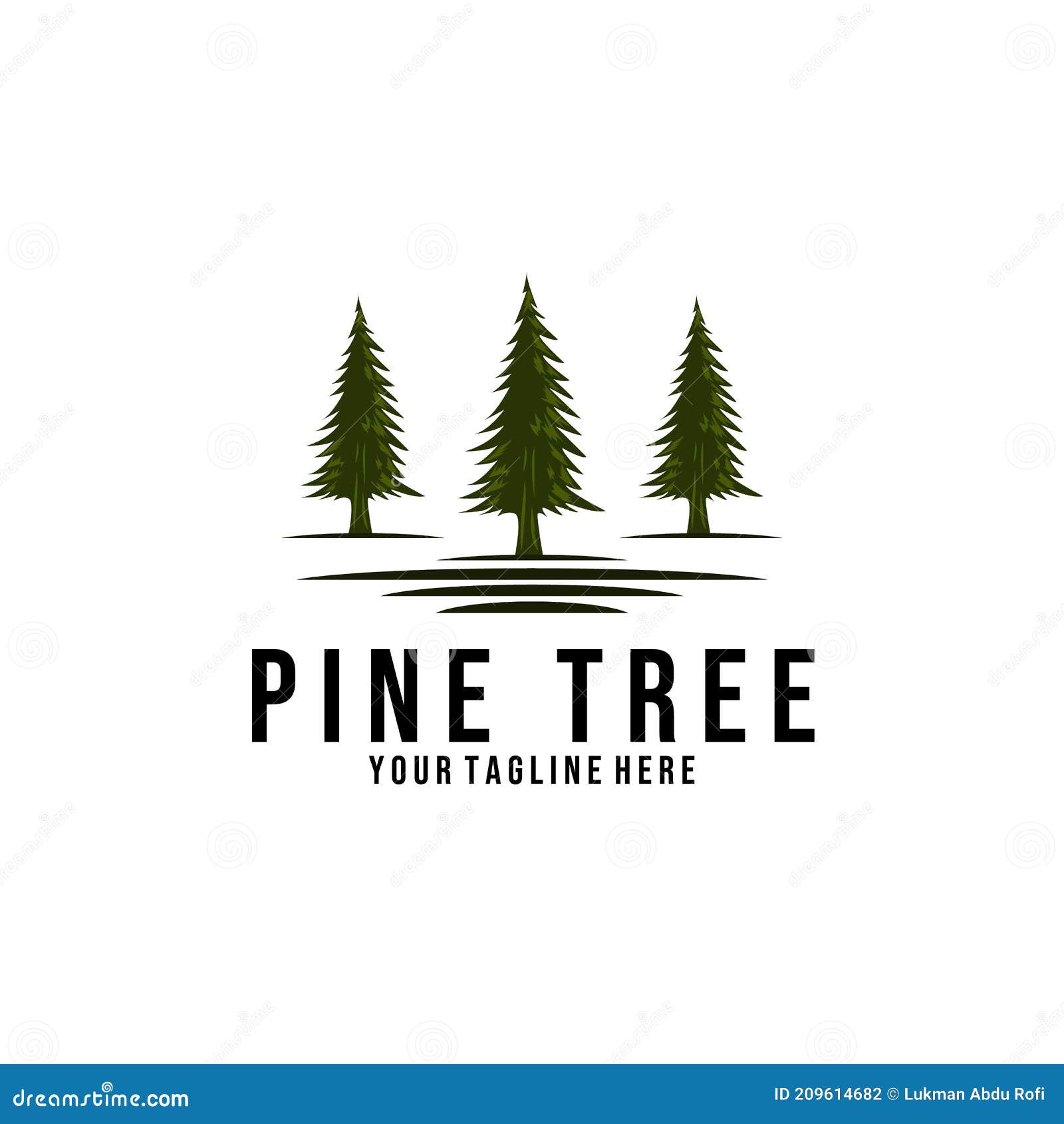 Pine Trees Logo Vector Illustration Design, River Colors , Three Tree ...