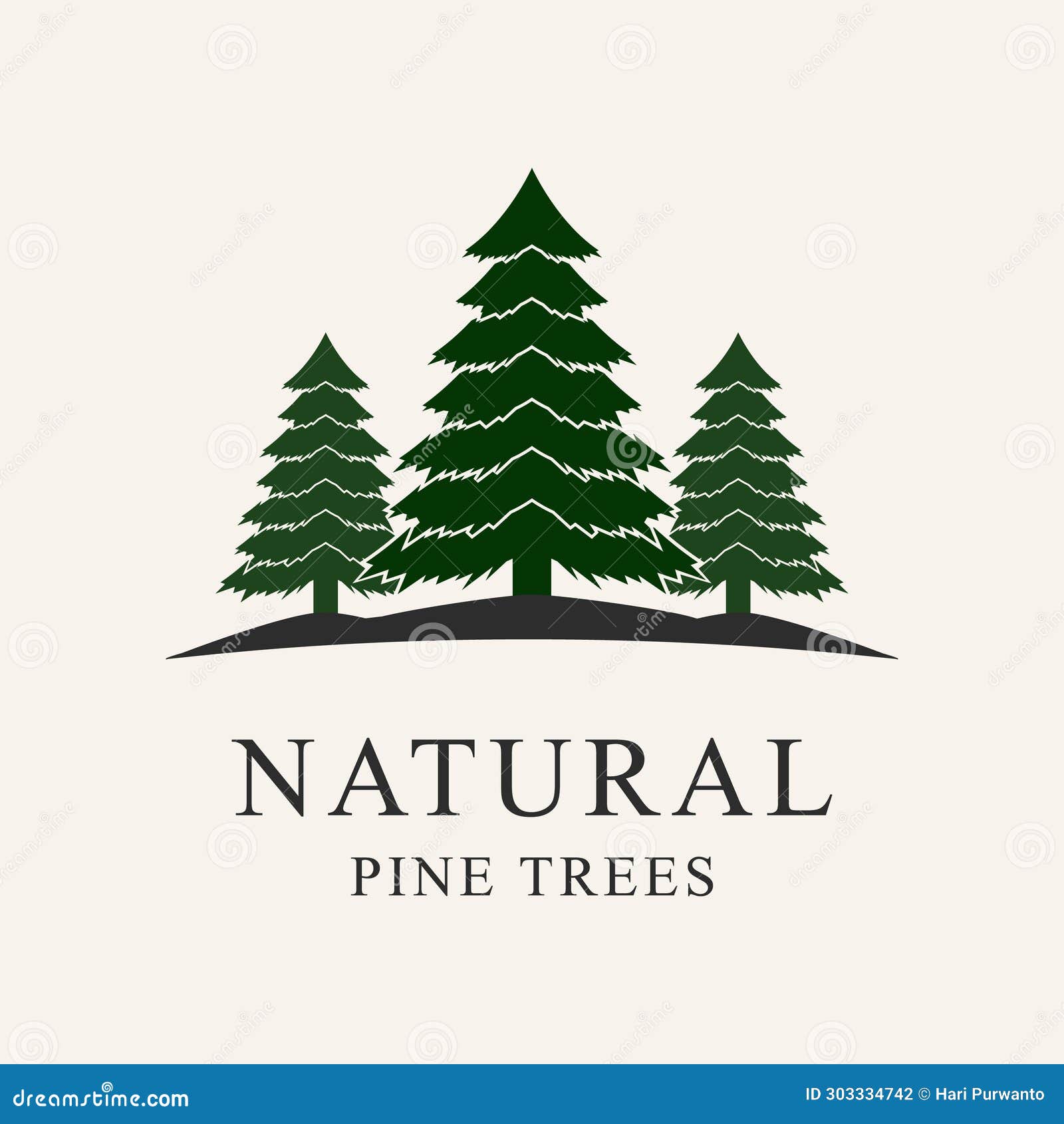 Pine Trees Logo Vintage Design Art Logo Color Vector Stock Vector ...