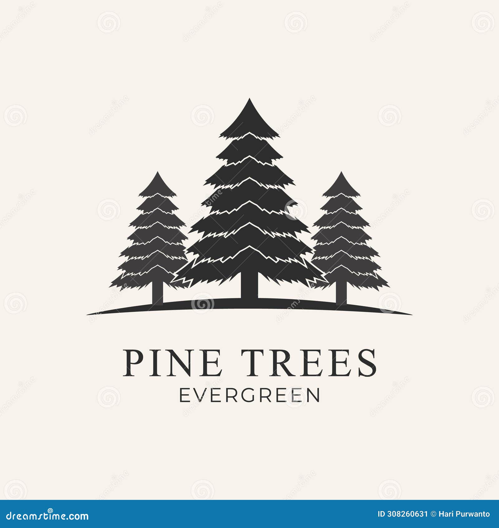 Pine Trees Logo Vintage Design Art Logo Vector Stock Vector ...