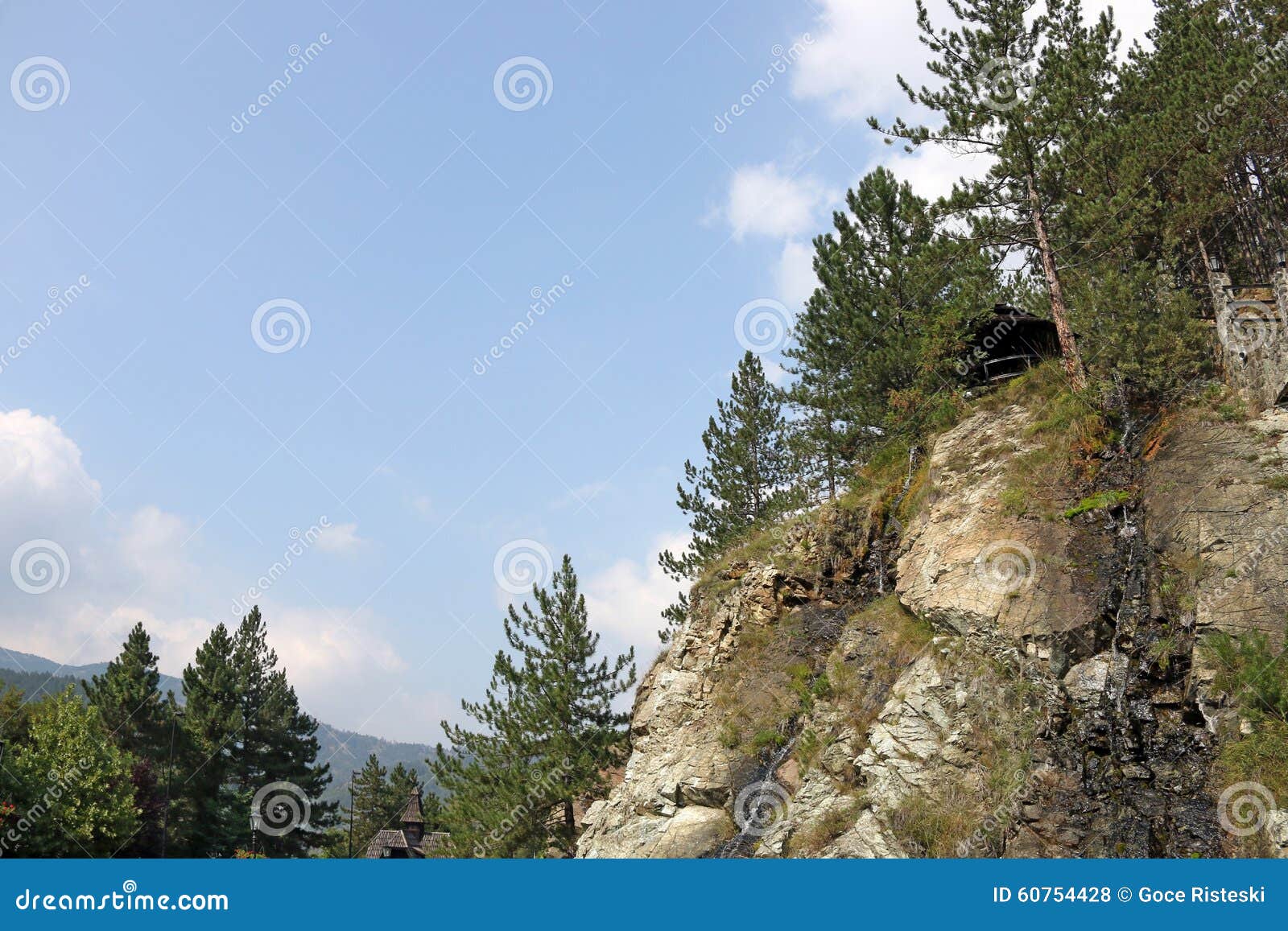 Pine Trees and Rocks Mountain Stock Photo - Image of mountains ...