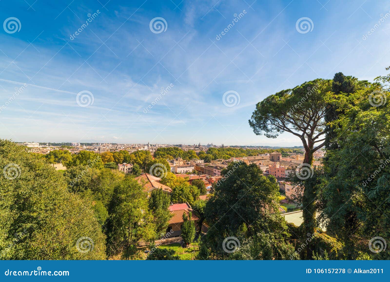 Pine trees in Rome stock photo. Image of international - 106157278