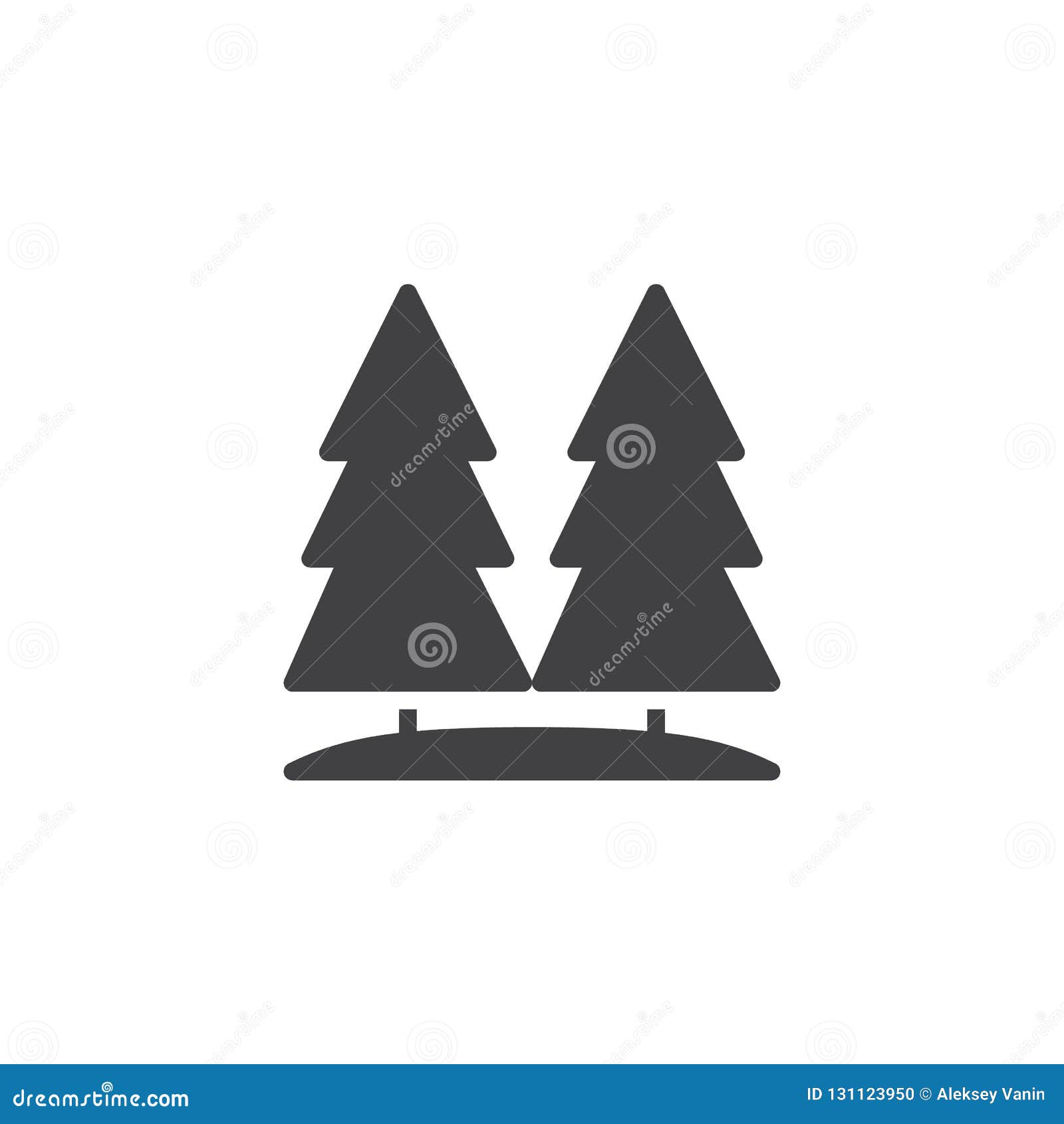 Pine trees vector icon stock vector. Illustration of sign - 131123950