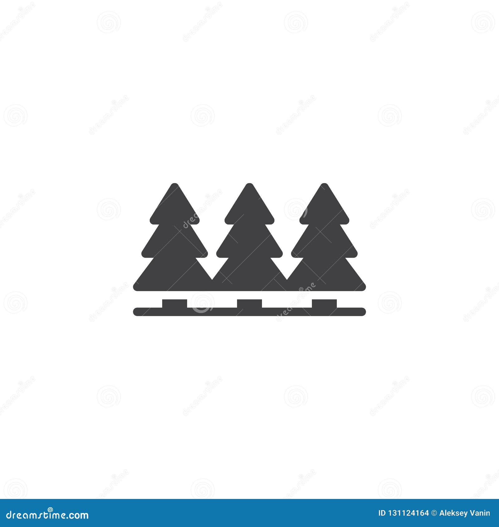 Pine trees vector icon stock vector. Illustration of wood - 131124164