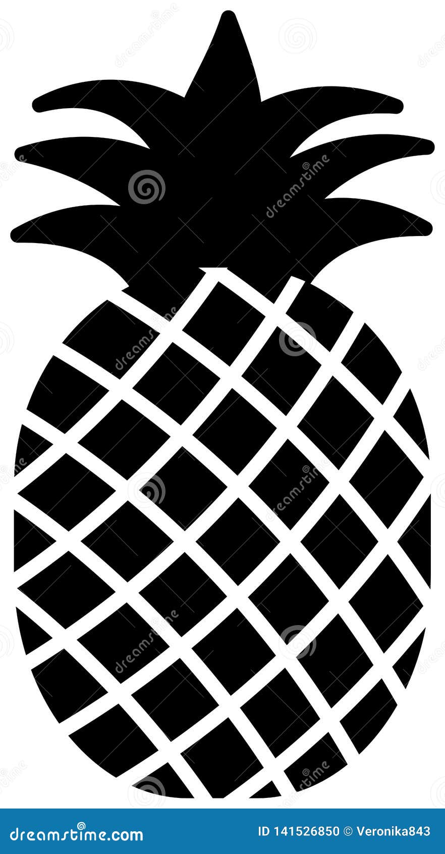 Pineapple Ananas Icon Silhouette Stock Vector - Illustration of ...