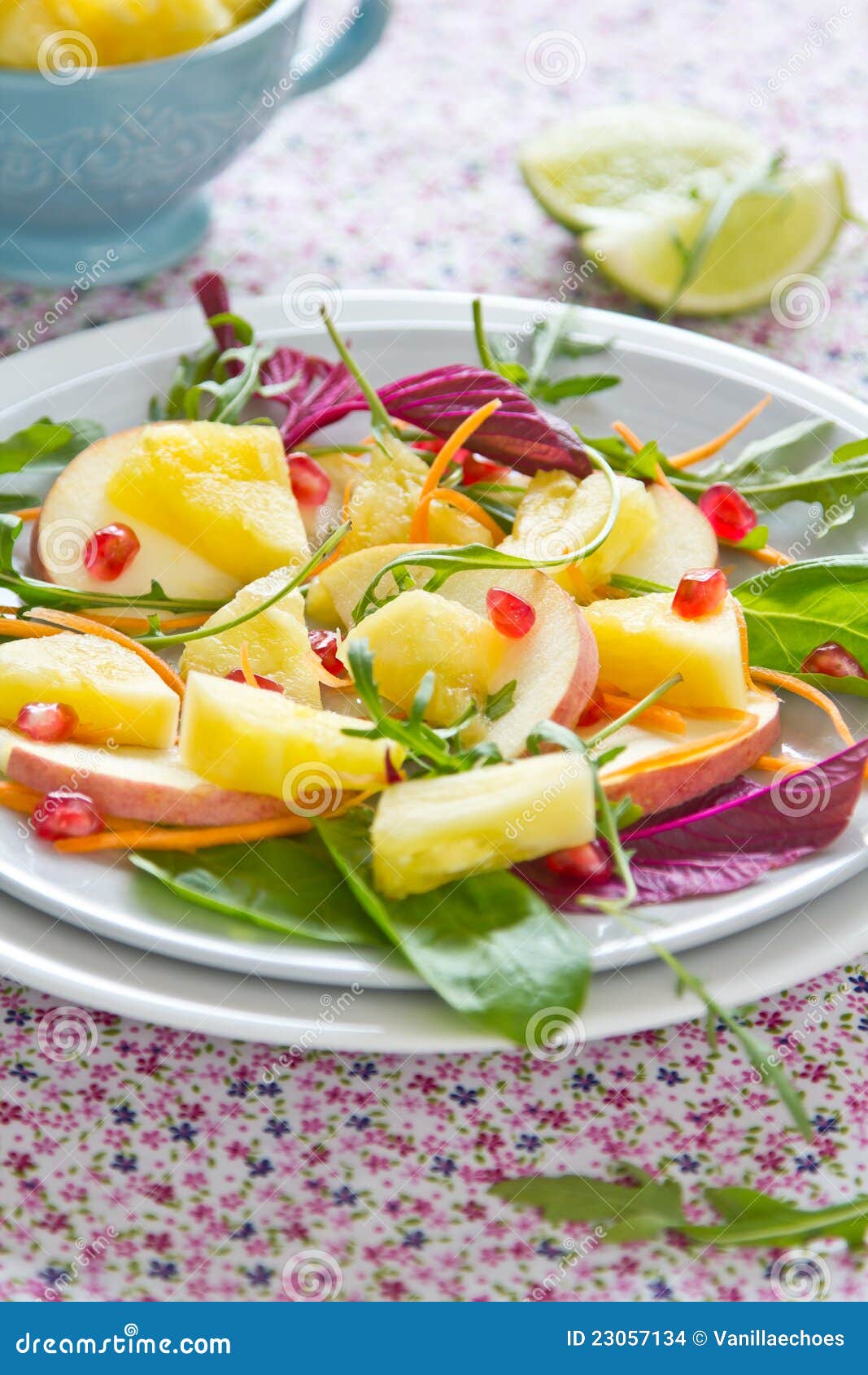 Pineapple,apple and Spinach Salad Stock Photo - Image of appetizer ...