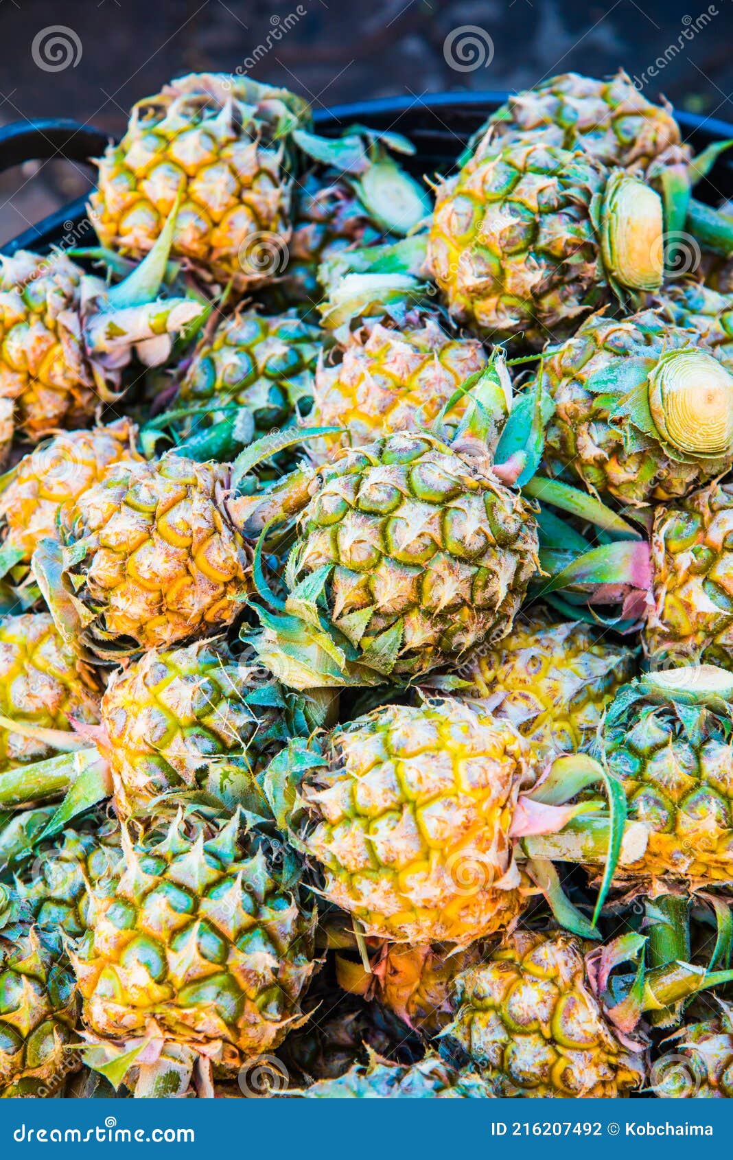 Pineapple in plastic bag stock photo. Image of healthy - 216207492