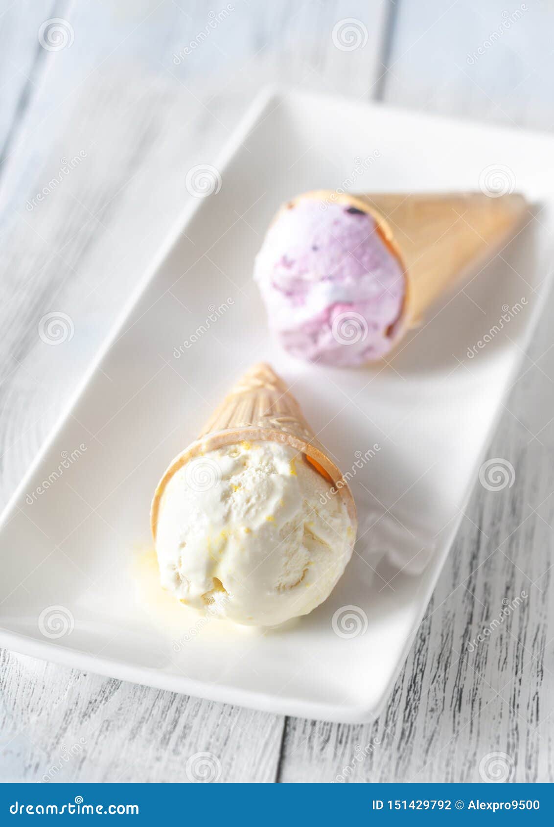 Two ice cream cones stock photo. Image of gourmet, close - 151429792