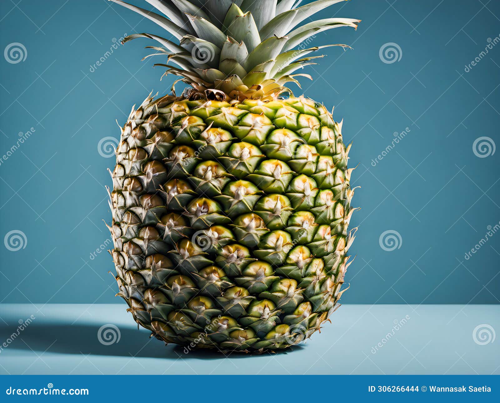 Pineapple on Blue Background. Stock Illustration - Illustration of ...
