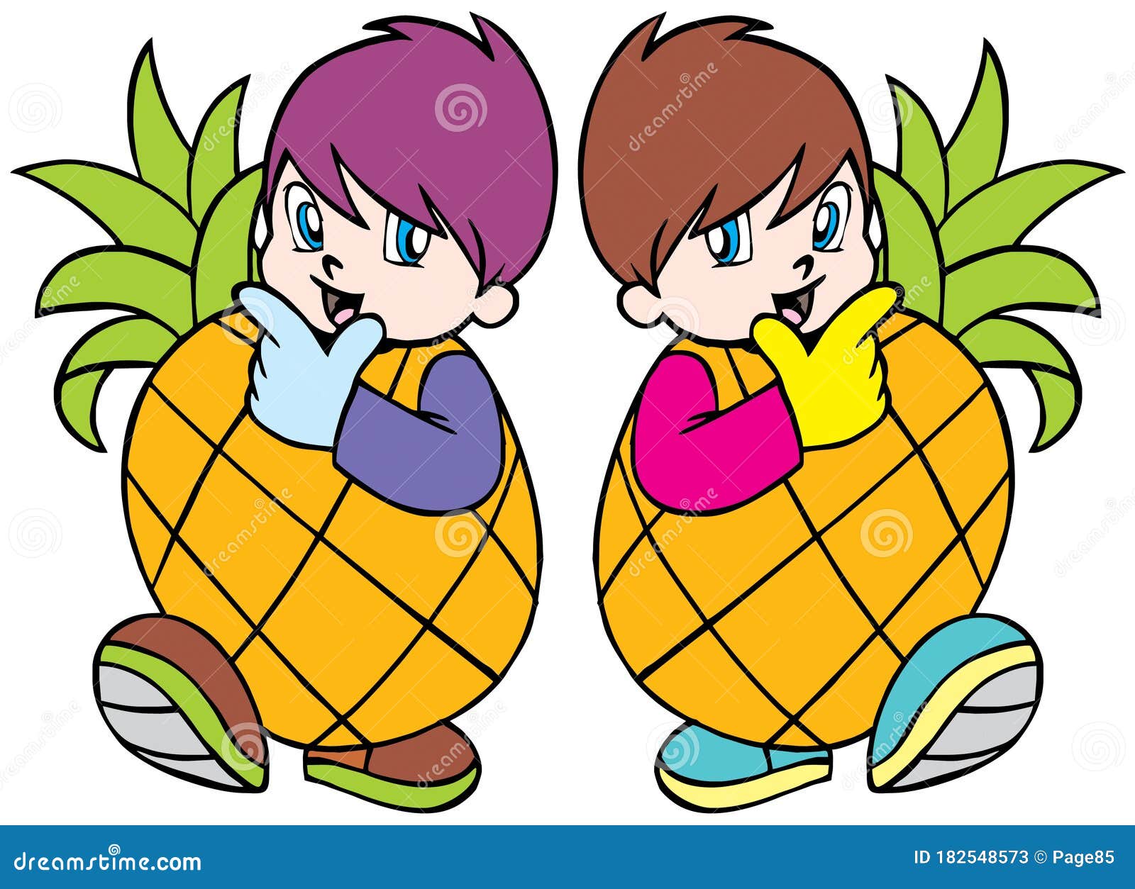 Pineapple Boy stock vector. Illustration of character - 182548573
