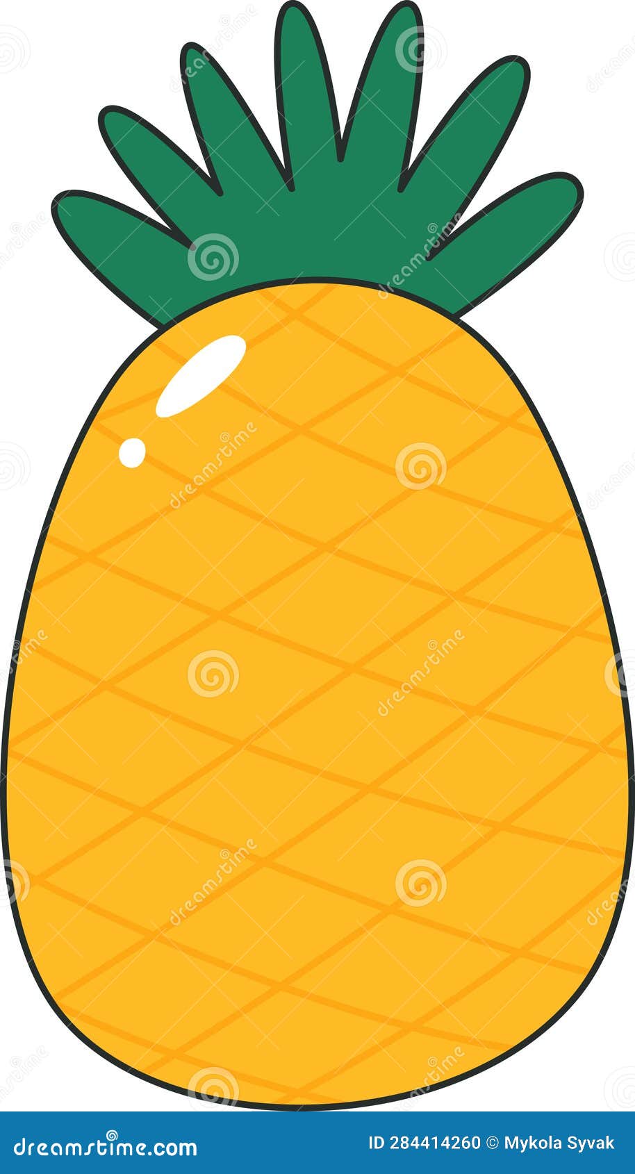Pineapple Cartoon Fruit stock vector. Illustration of fresh - 284414260
