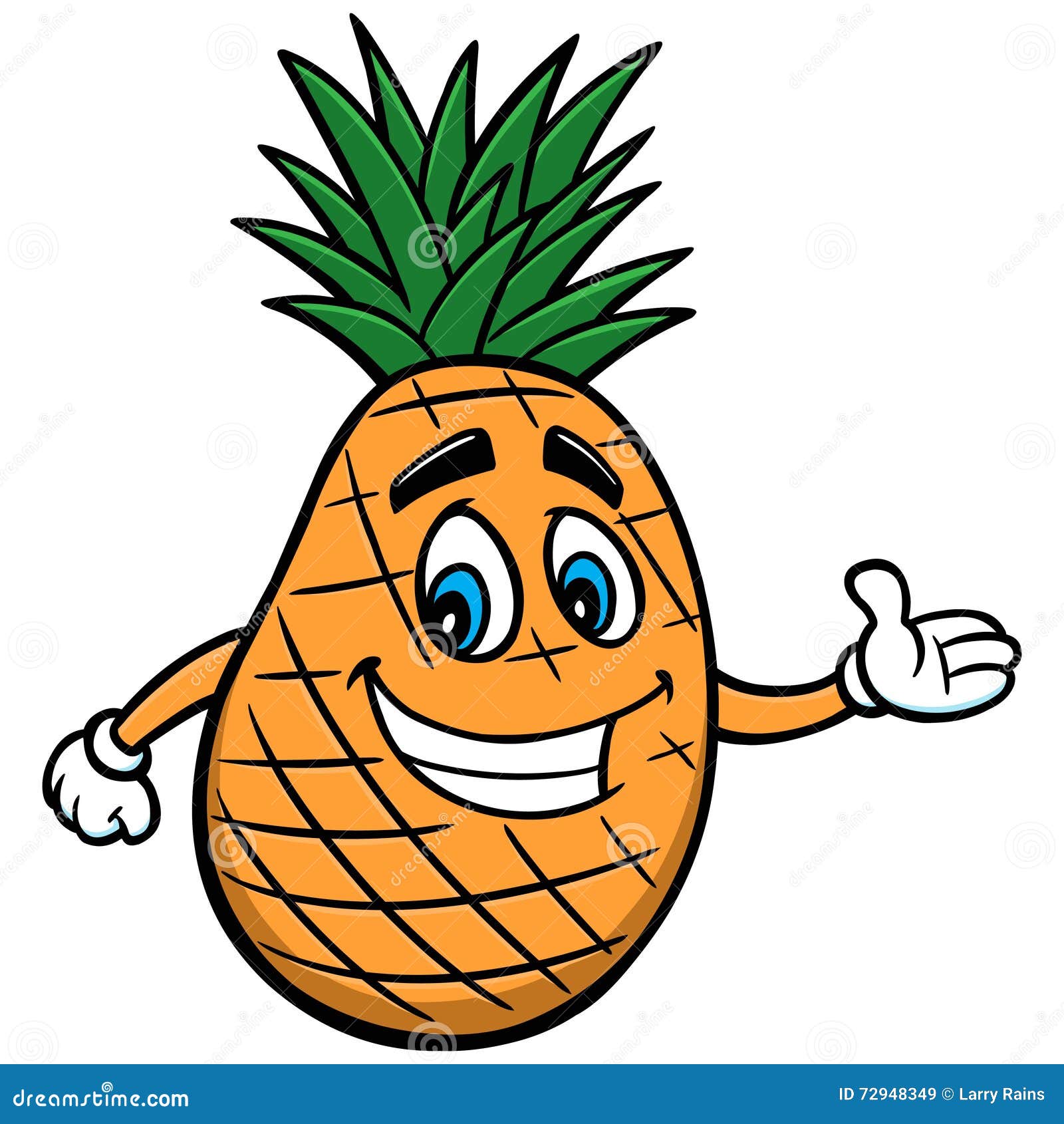 Pineapple Cartoon stock vector. Illustration of ripe - 72948349