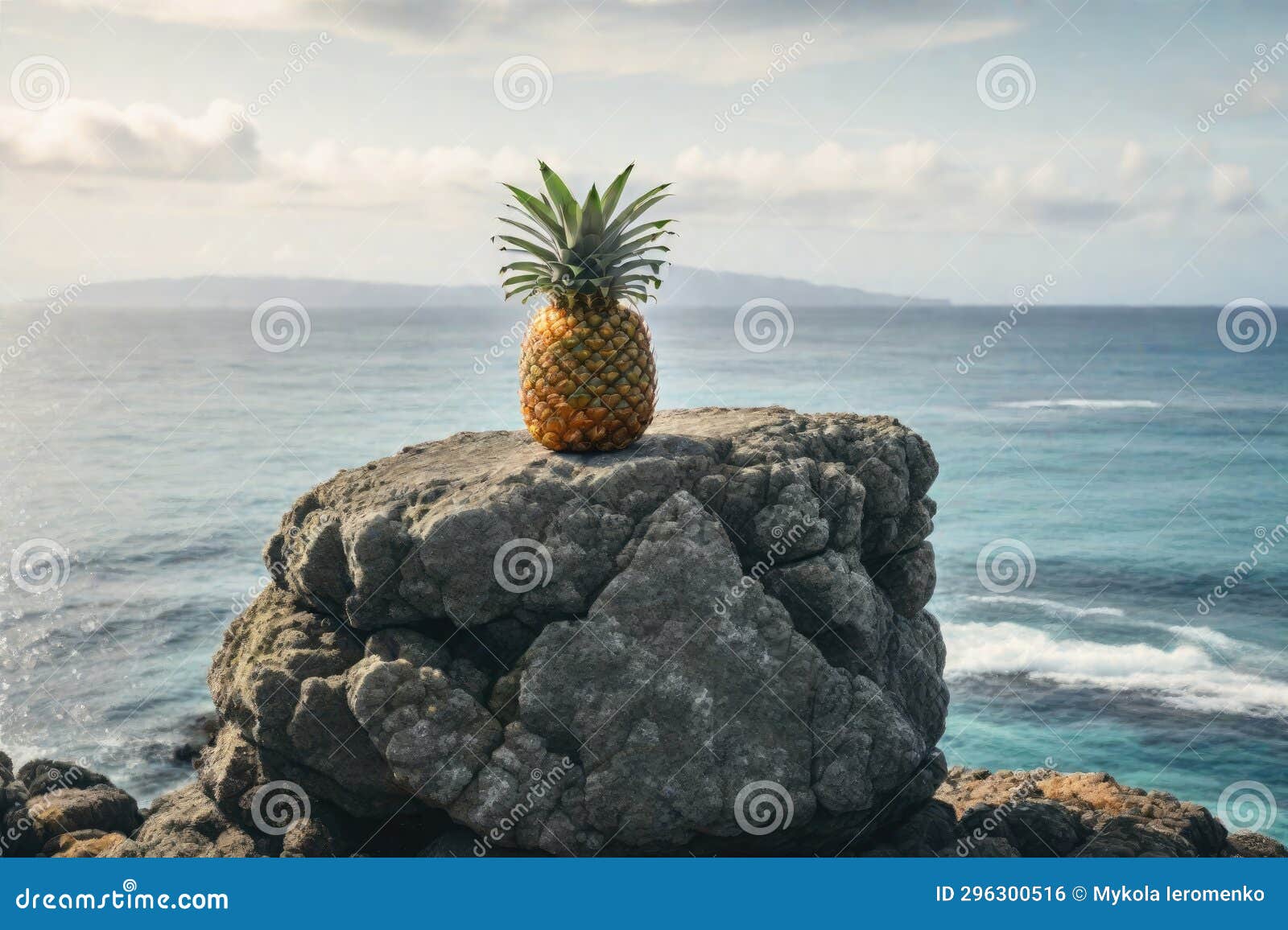 A Pineapple on a Cliff Against the Sea. Stock Photo - Image of tourism ...